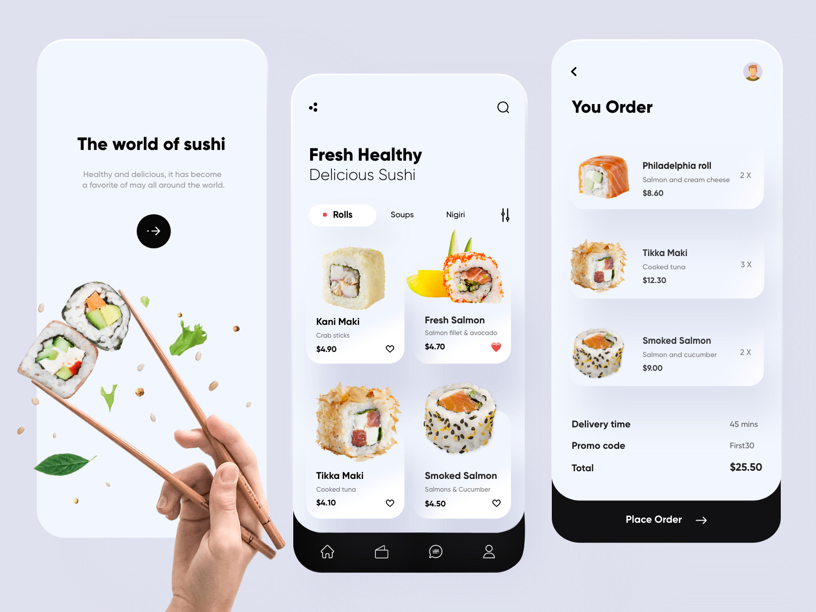 Sushi Mobile App UX-UI Design by Ghulam for Cuberto on Dribbble