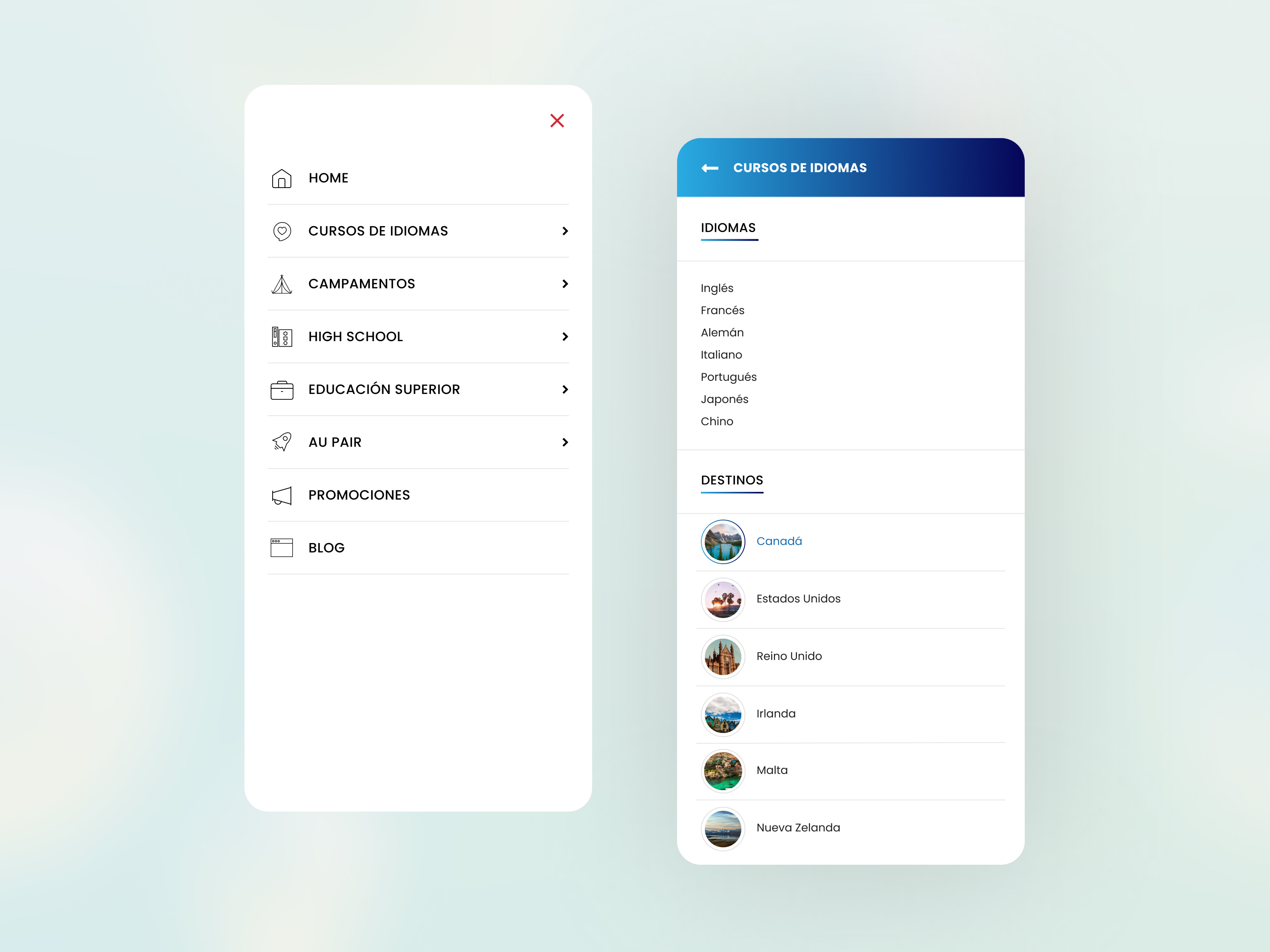 Mega menu mobile by Carolina Lazaro on Dribbble