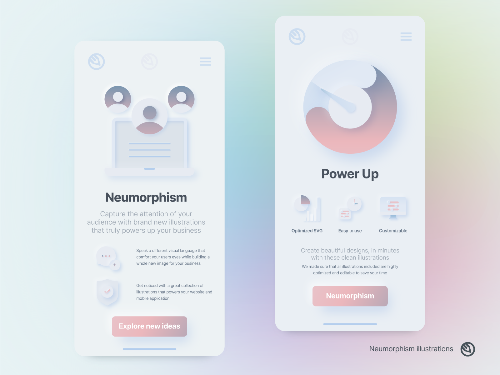 Neumorphism illustrations by Getillustrations on Dribbble