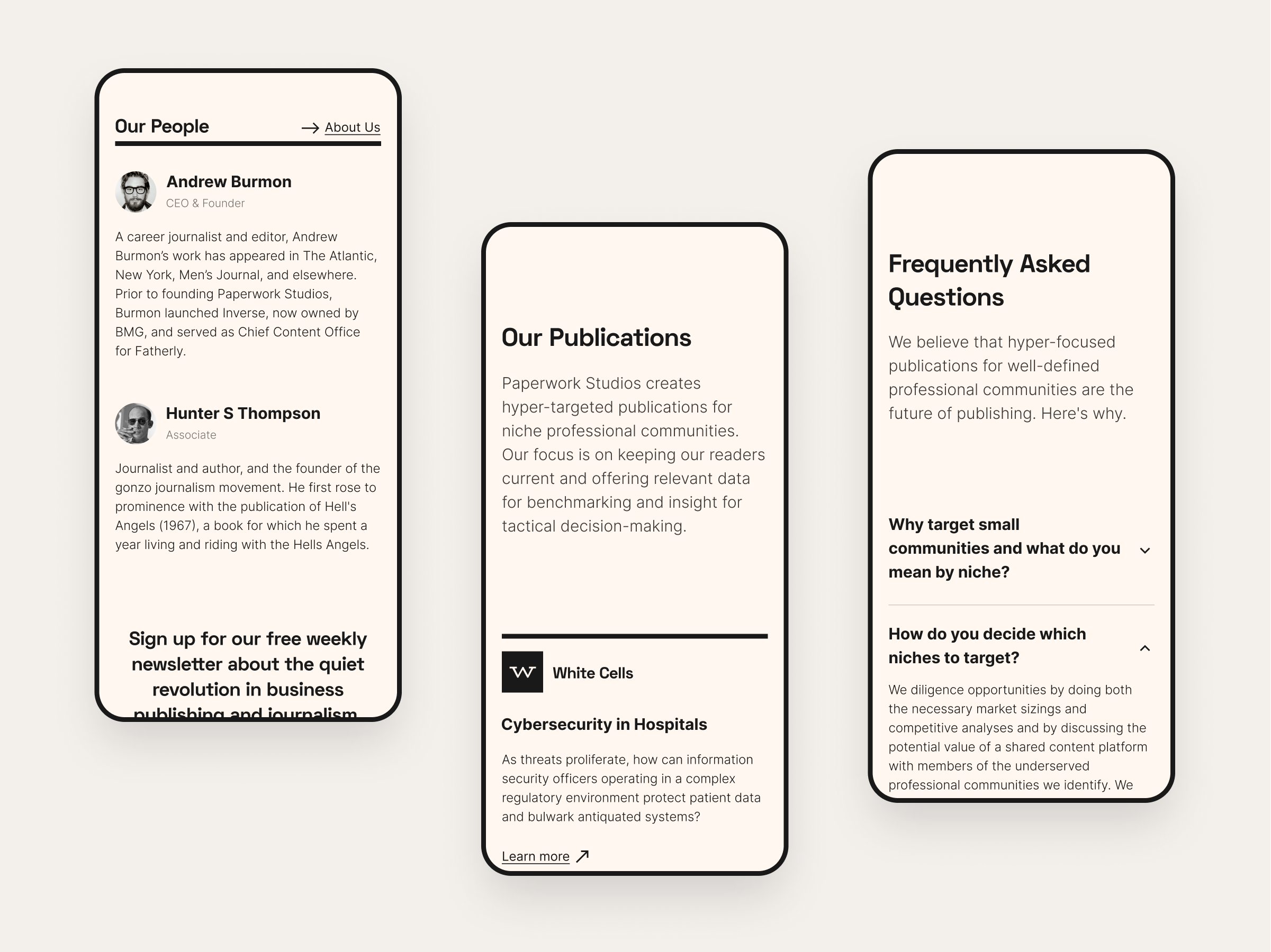 Paperwork Studios website - mobile by Milos Bojkovic on Dribbble