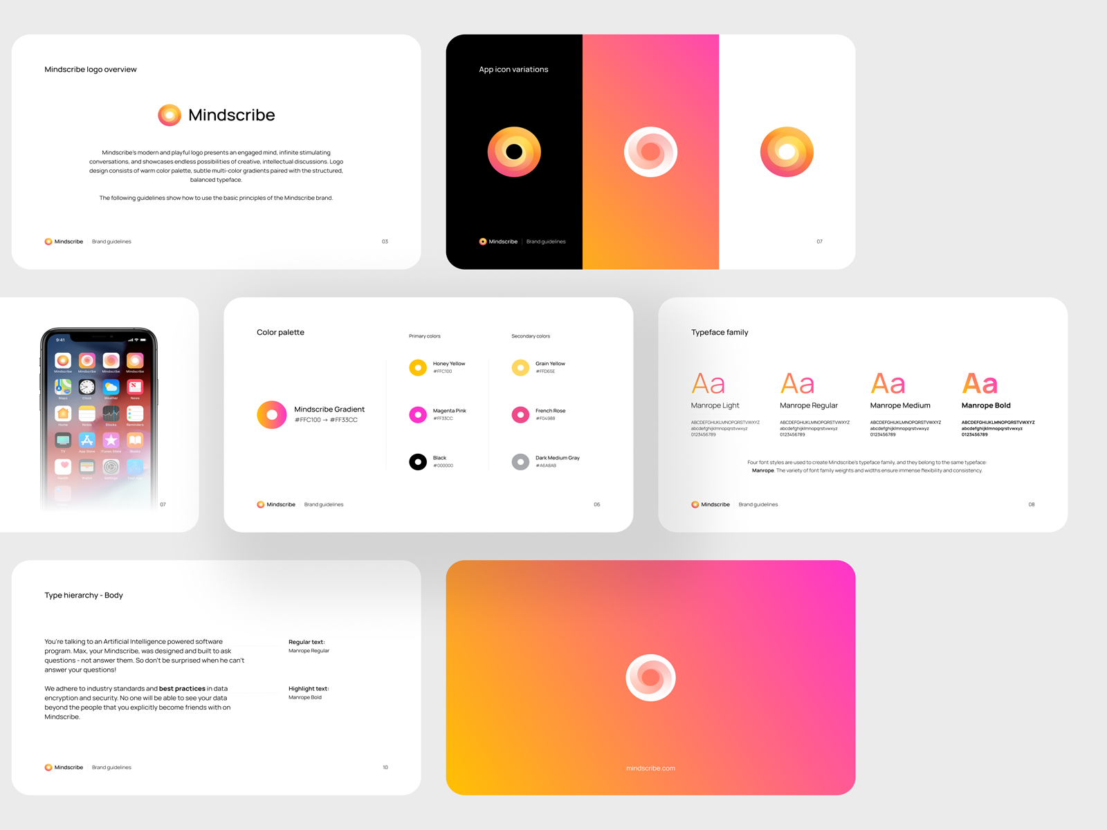Mindscribe - Brand guidelines by Leo for smart by design™ on Dribbble