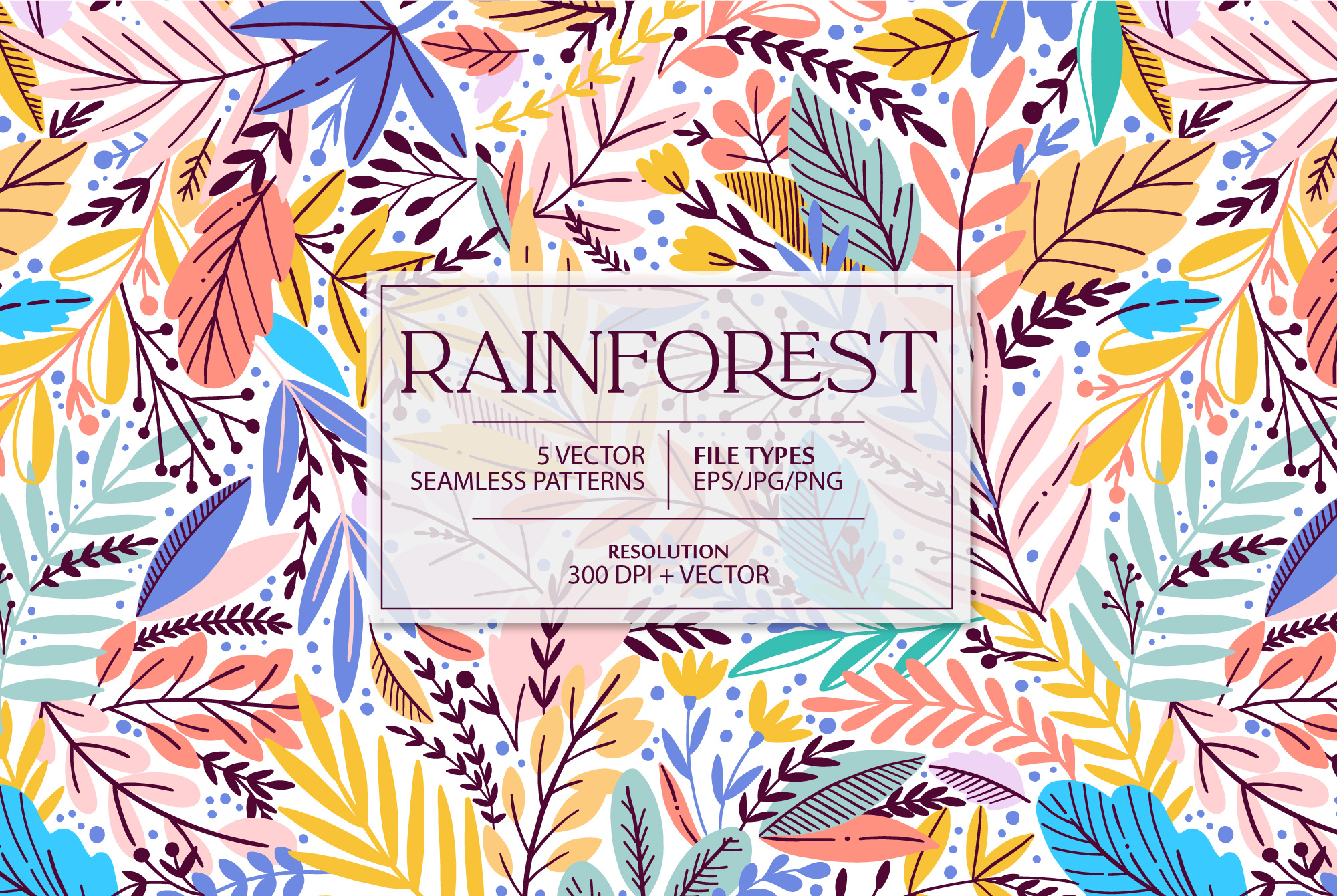 RAINFOREST seamless pattern by Maria Galybina on Dribbble