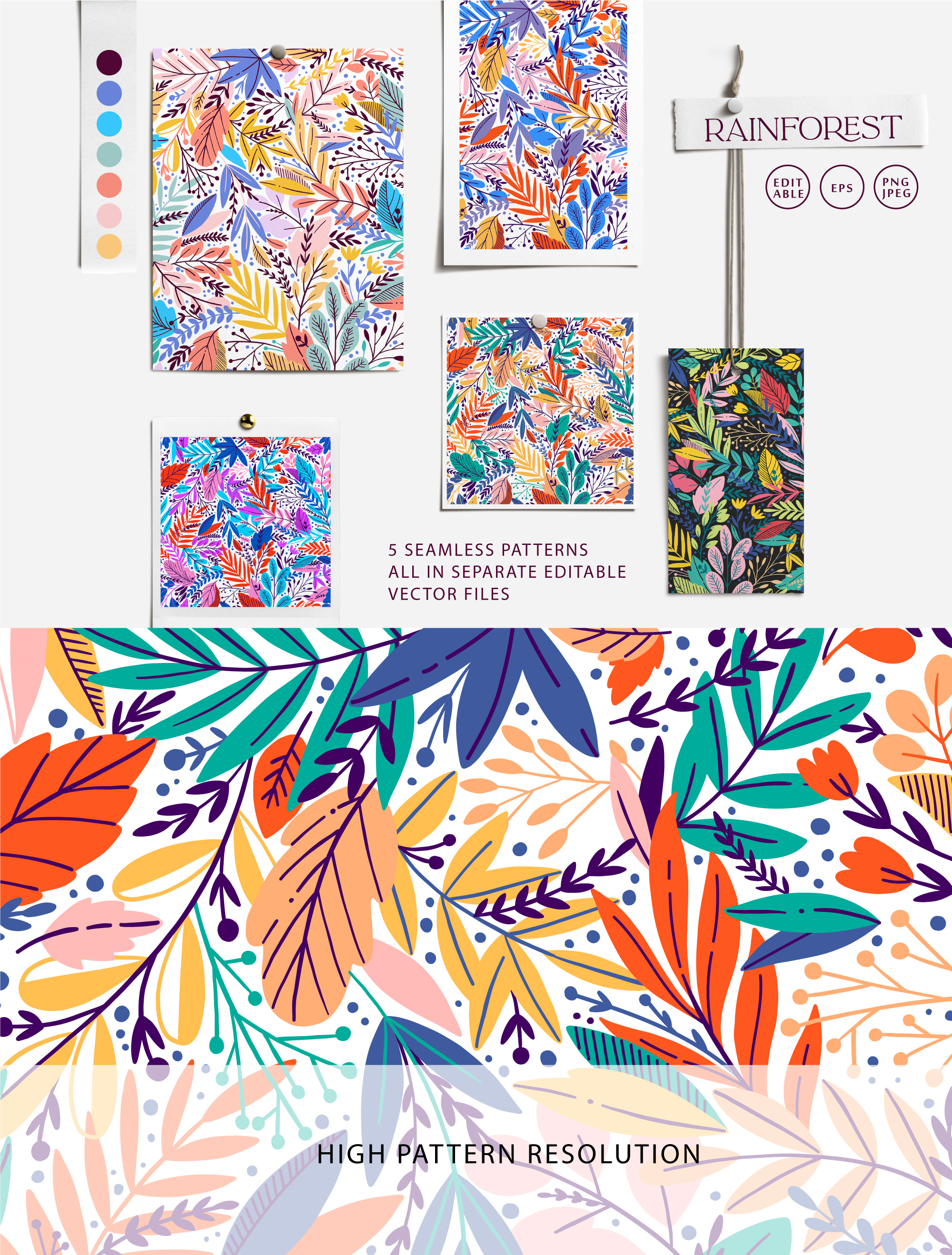 RAINFOREST seamless pattern by Maria Galybina on Dribbble