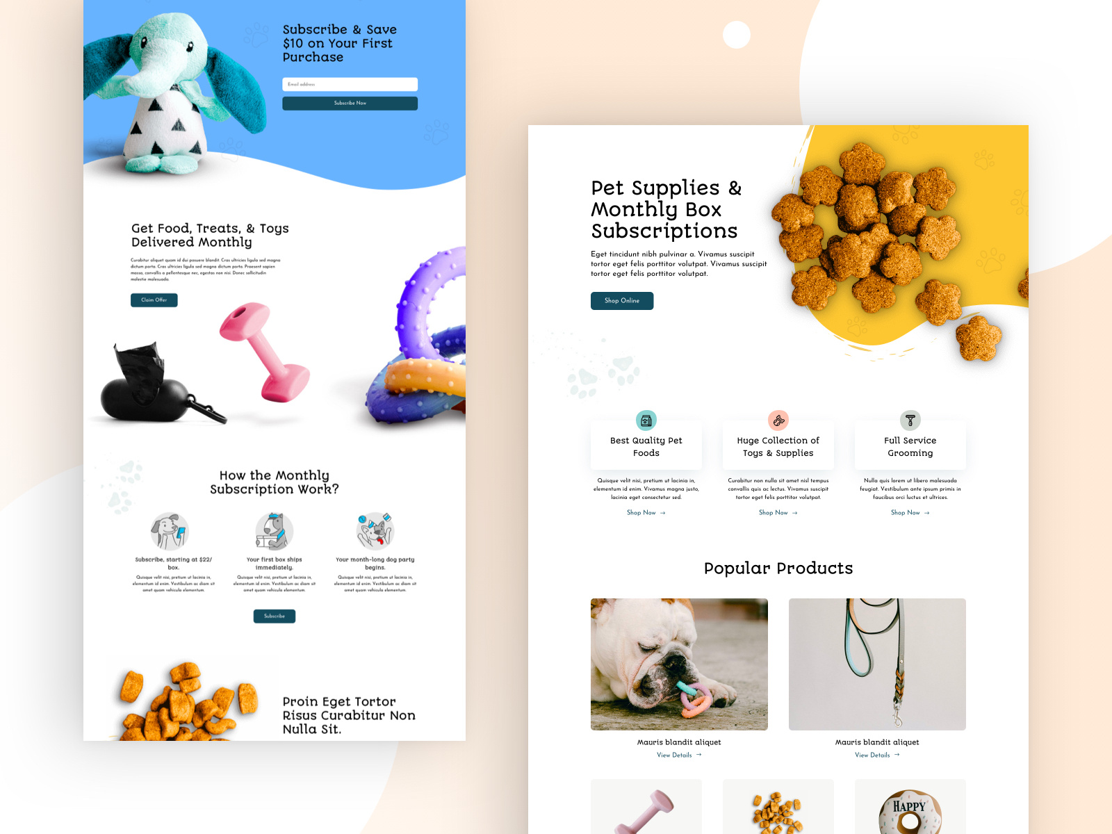 Pet Shop Landing Page Design for Divi by Sayeed Ahmad for Elegant ...