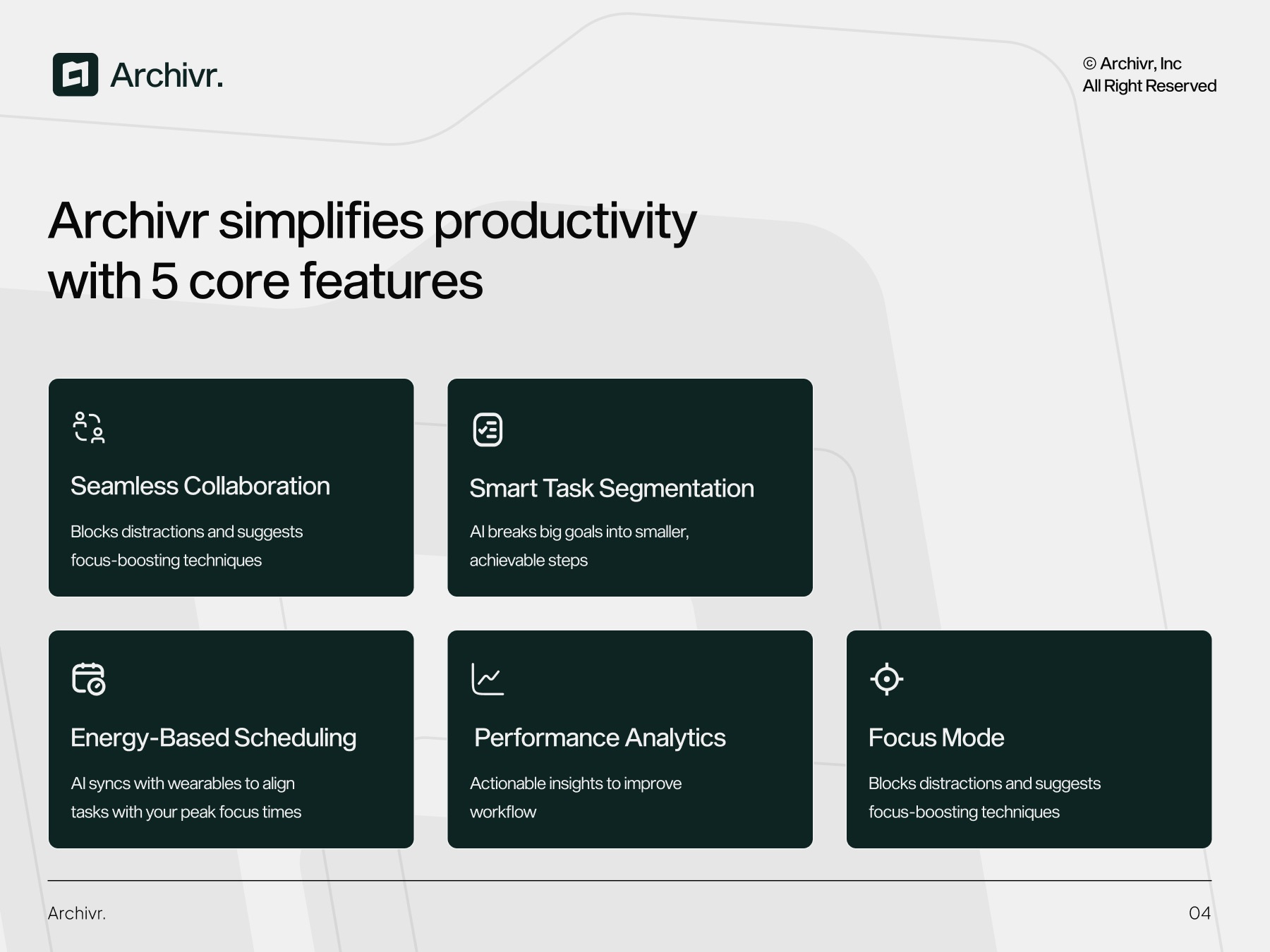 Archivr - AI Task Manage Startup Company Pitch Deck Presentation by ...