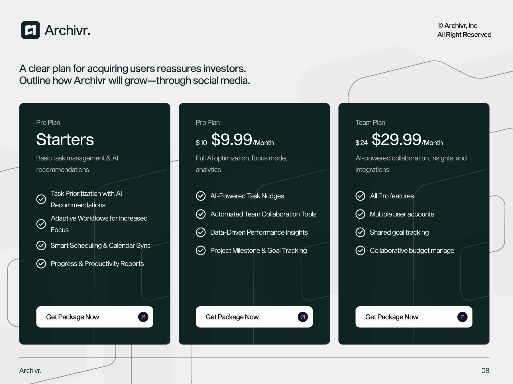Archivr - AI Task Manage Startup Company Pitch Deck Presentation by ...