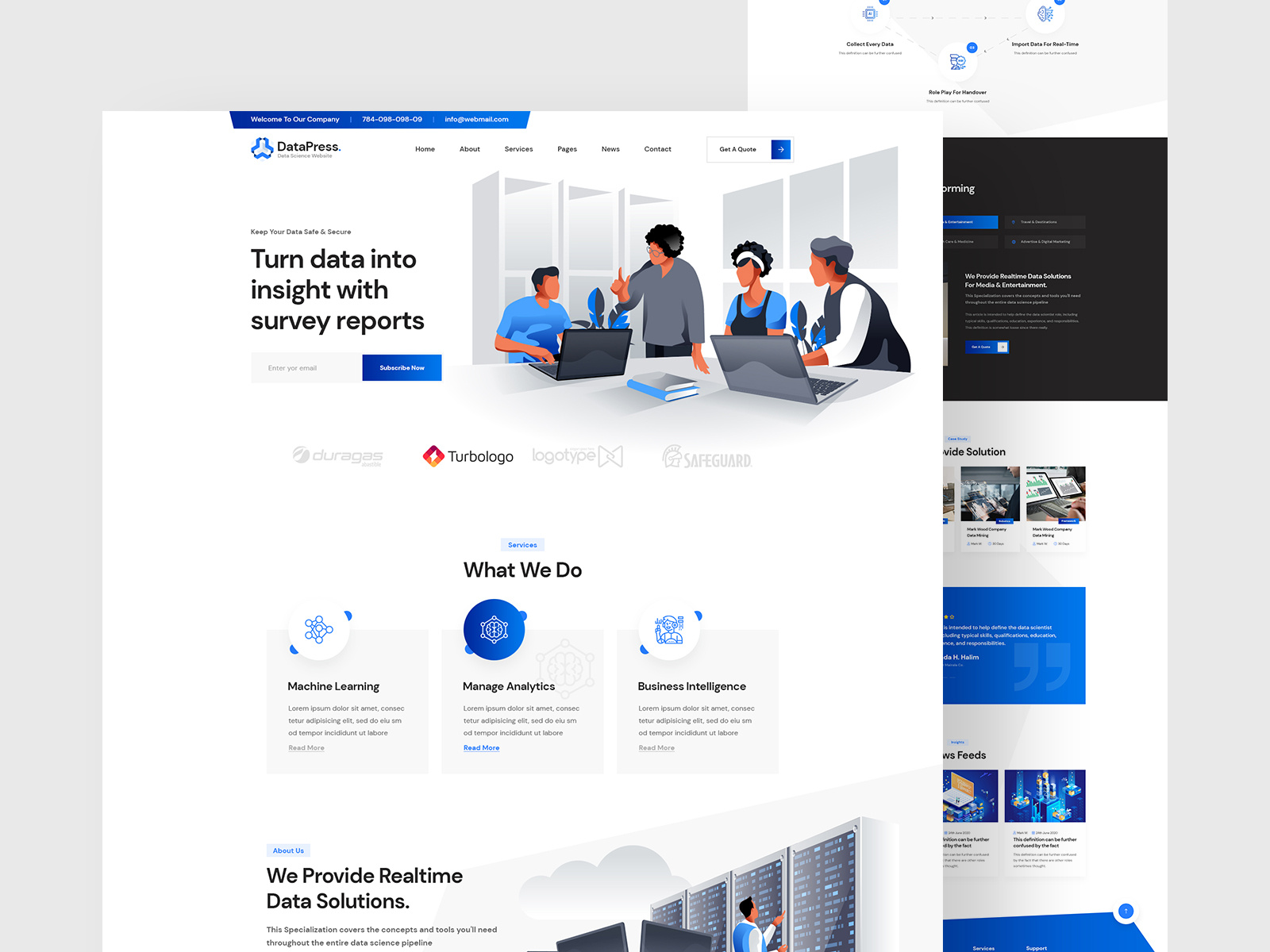 Datapress Machine Learning Platform Website by Shuvo | Designer for Quadrato on Dribbble