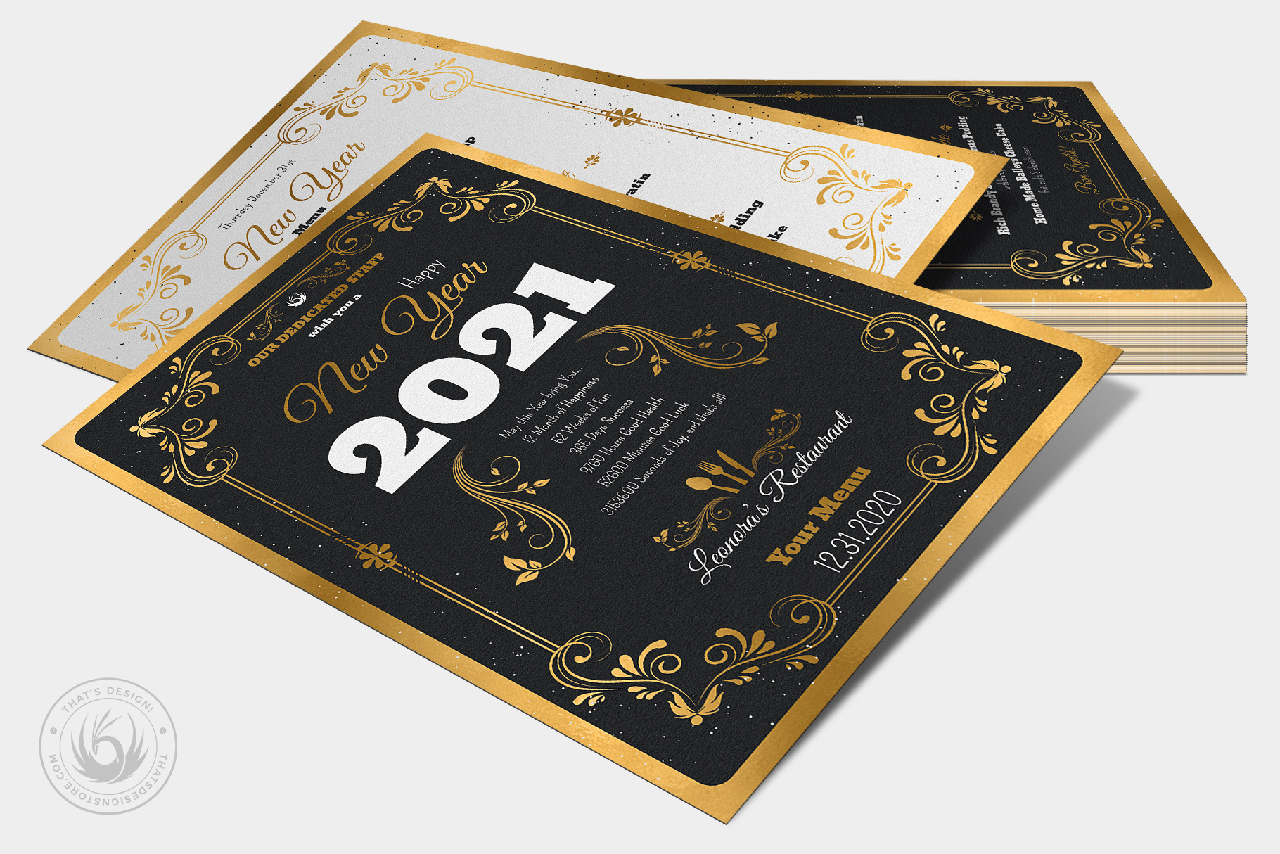 New Year Menu Template by Lionel Laboureur on Dribbble