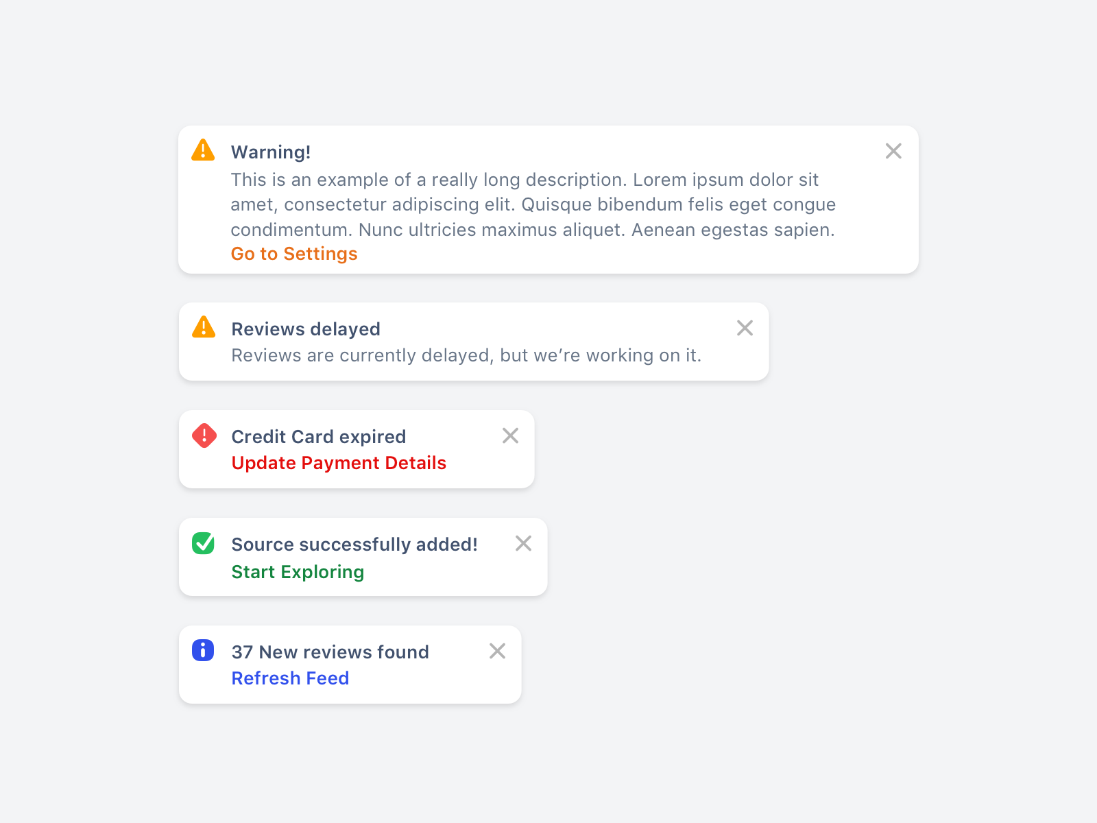 Toast Notifications Concepts by Corey Ginnivan on Dribbble