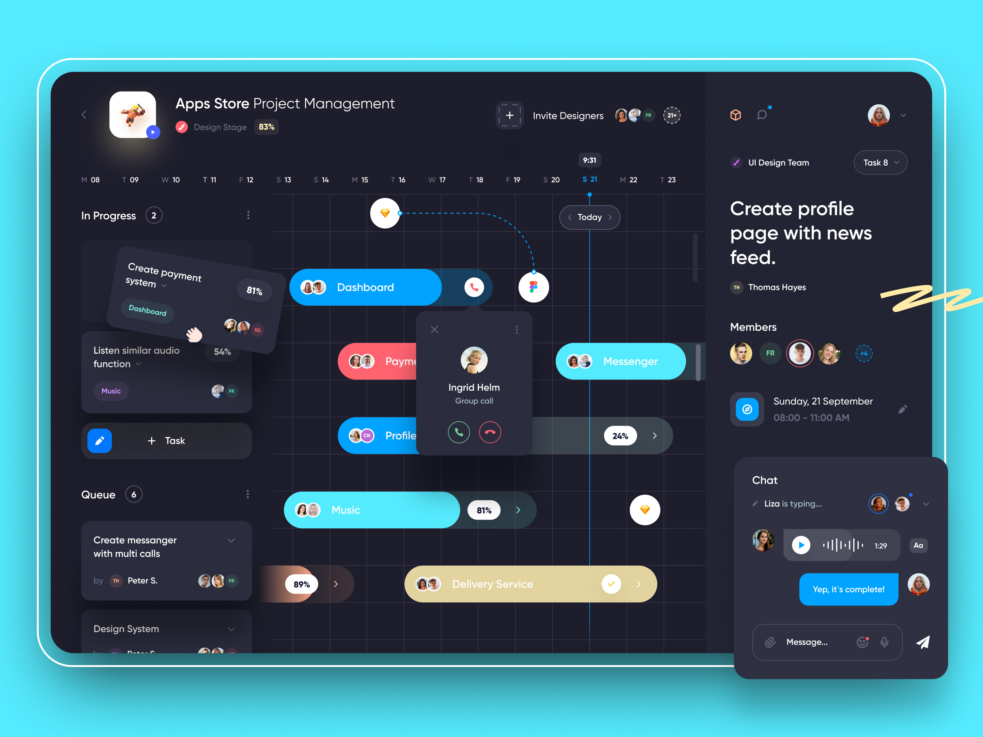 Dashboard App Dark Mode by Golo on Dribbble