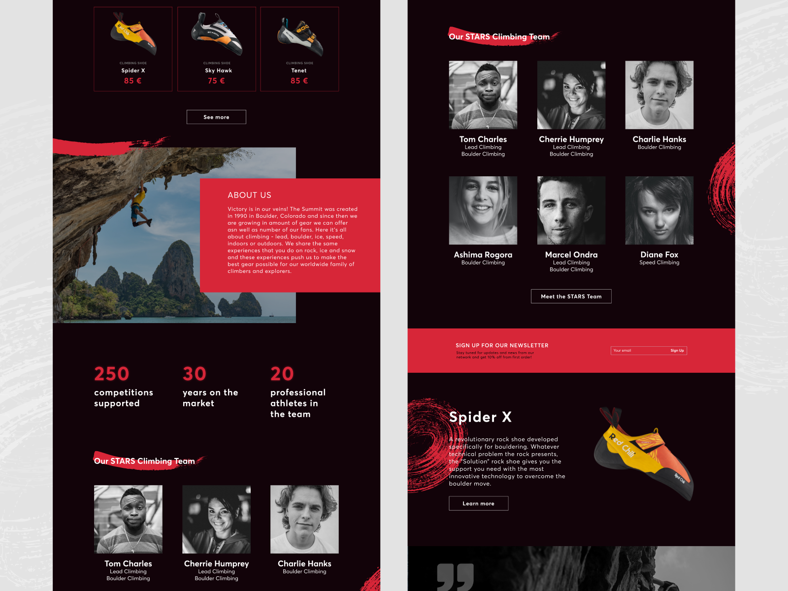 Rock Climbing Shop Website by Alicja Gancarz for Softnauts on Dribbble