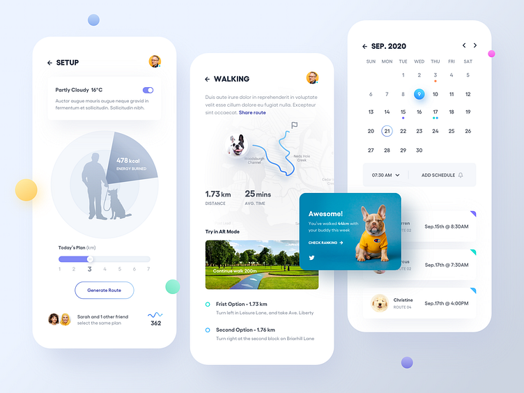 Dog Walker App. by Yi Li on Dribbble