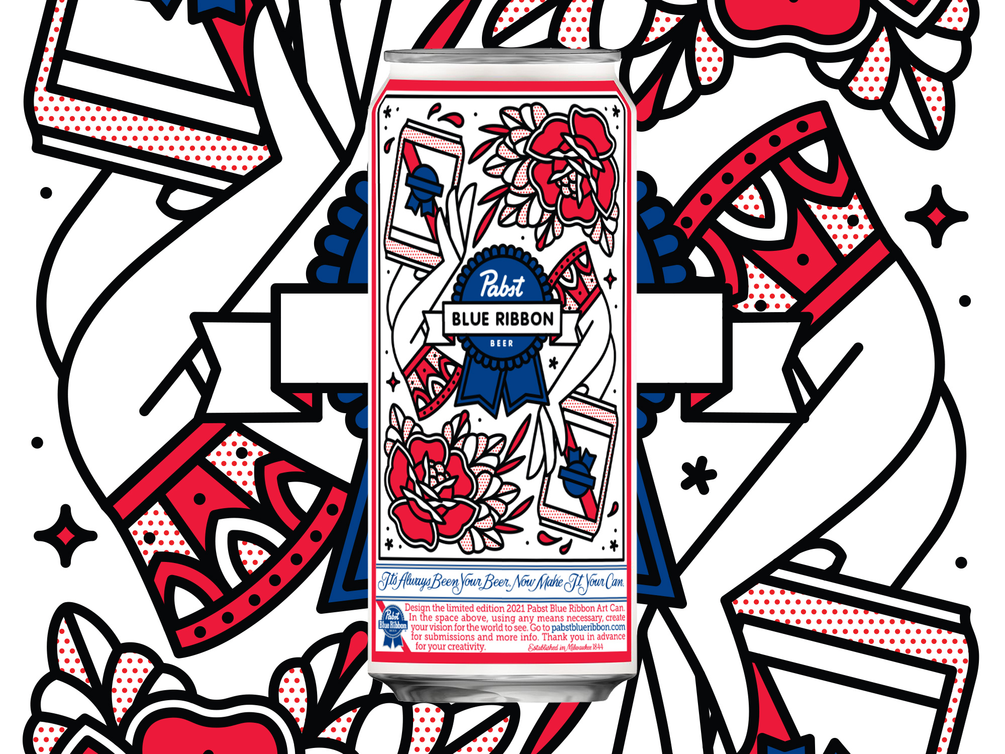 Pabst Blue Ribbon Label by Lisa Champ on Dribbble