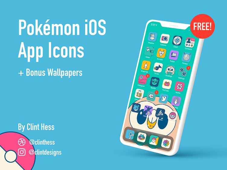 Pokemon iOS App Icons [FREE DOWNLOAD] by Clint Hess on Dribbble