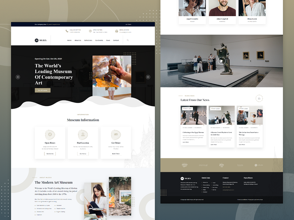 Muzex - Museum Web Design by Muhibbur Rashid for Template Path: UI/UX ...