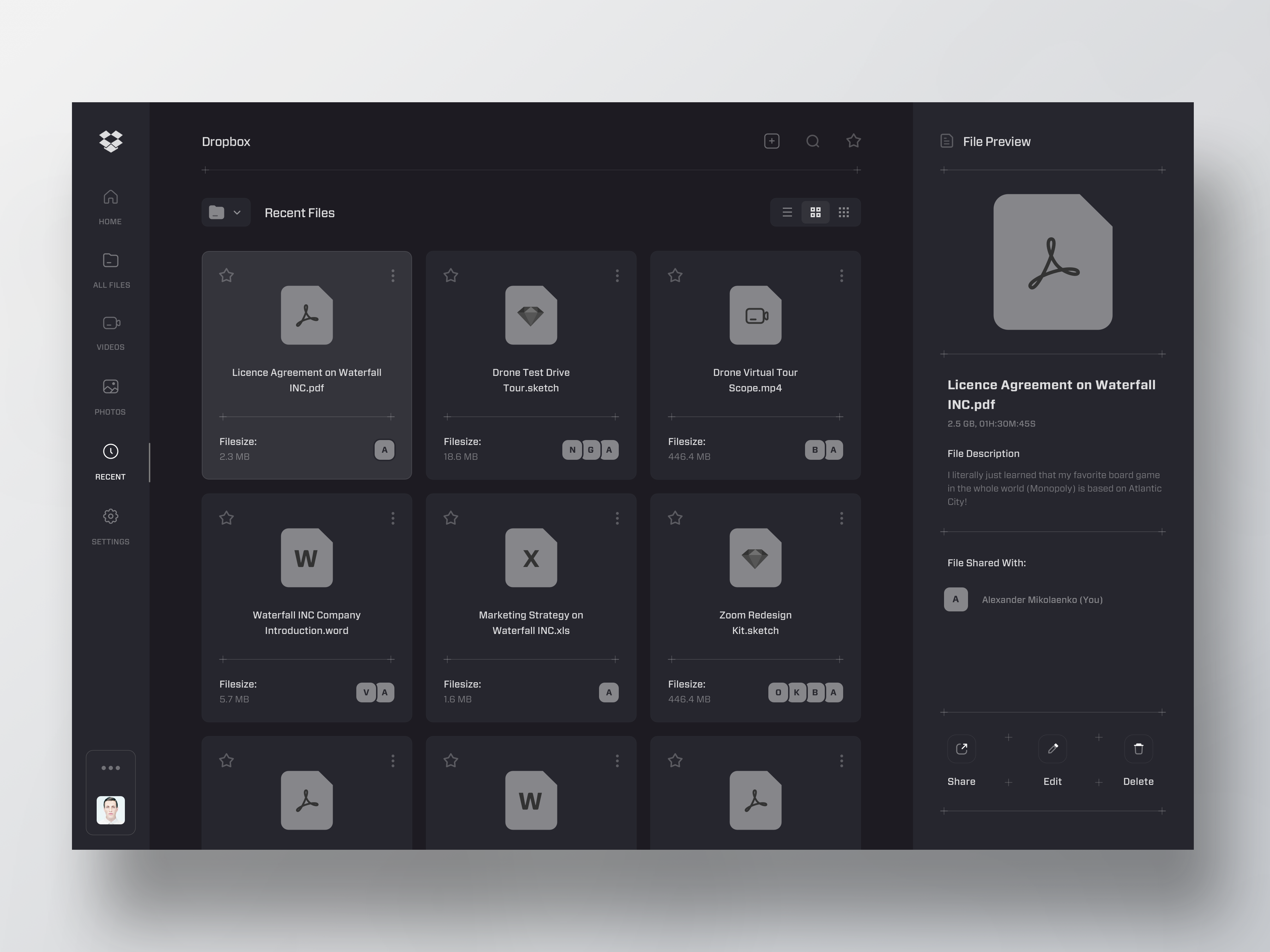 Dropbox Monochrome Kit by Dmitriy Kharaberyush on Dribbble
