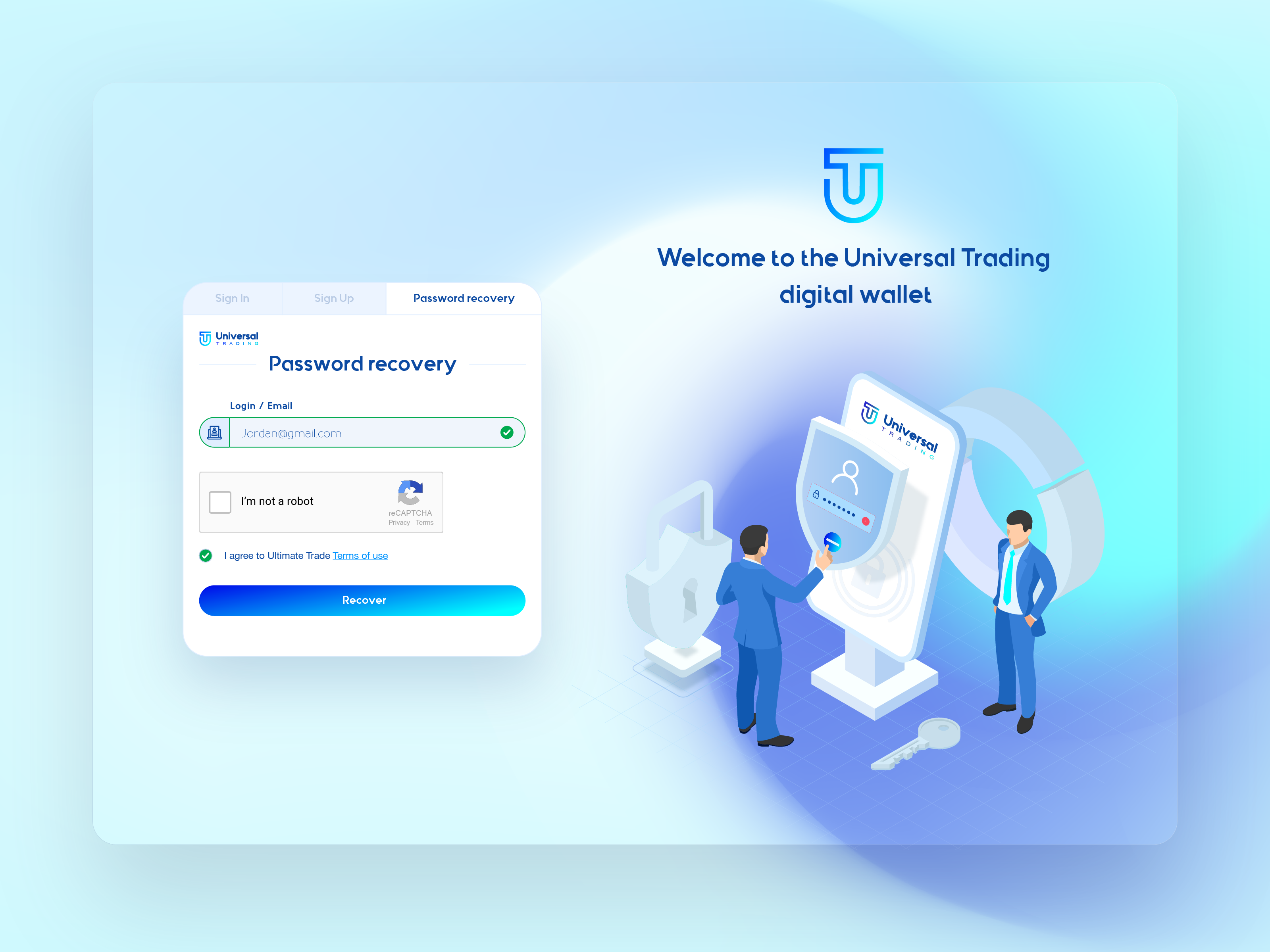 Sign In Sign Up Recovery Page Design for Fintech Saas Web App by Extej ...