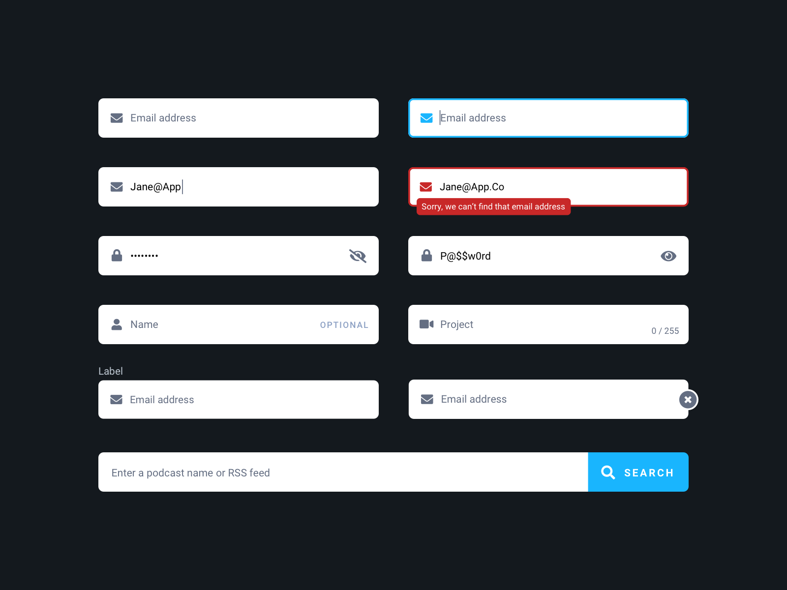 Input Fields by Maximillian Piras on Dribbble
