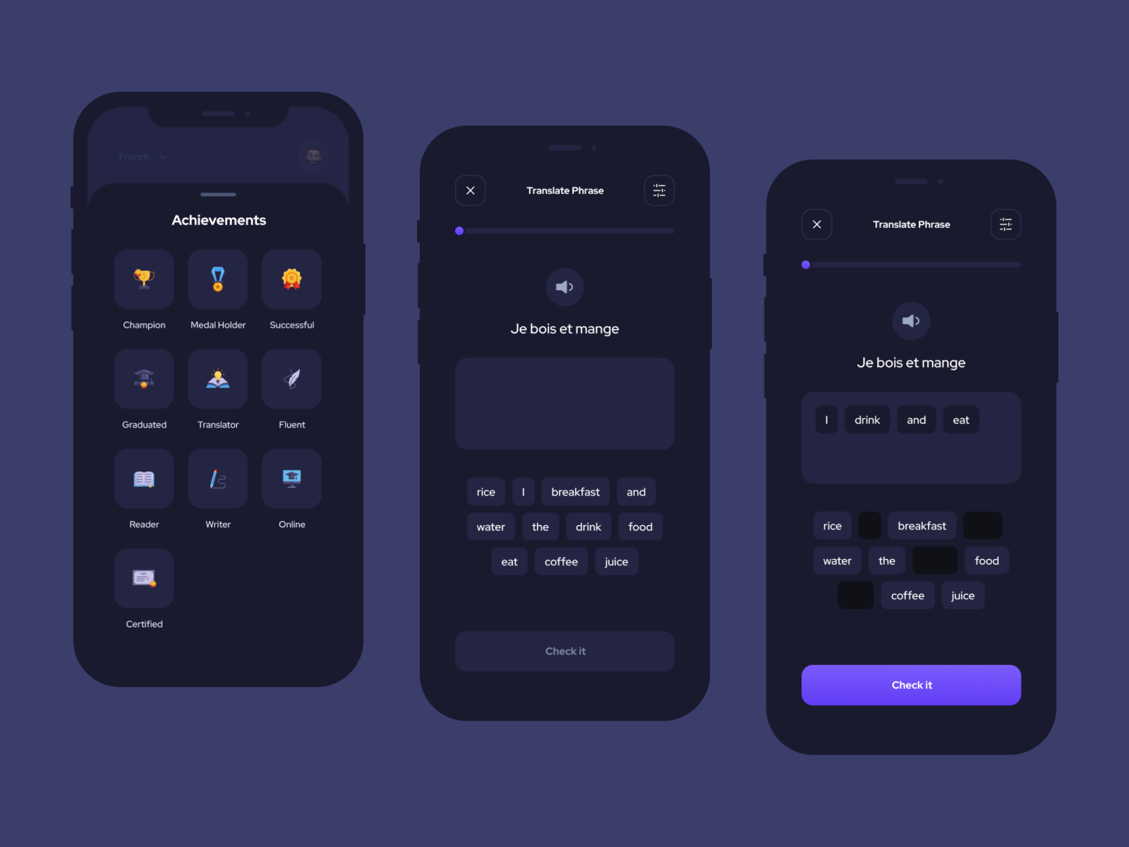 Language Learning App UI Kit by Emre Baştaş on Dribbble