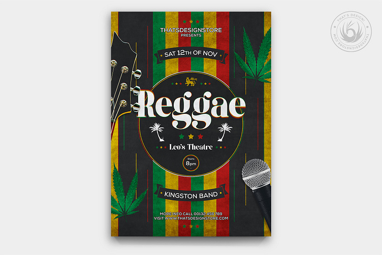 Reggae Music Flyer Template by Lionel Laboureur on Dribbble
