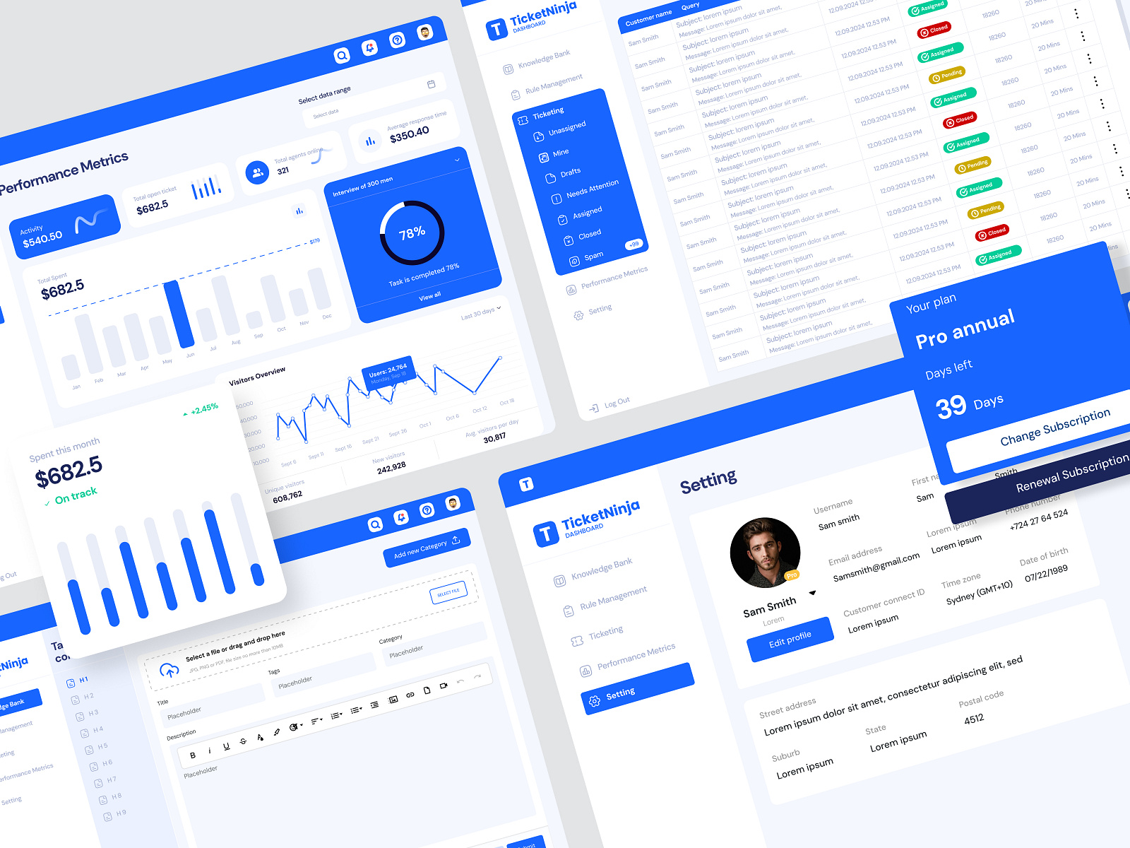 Clean and Modern Ticketing Dashboard by Starlit on Dribbble