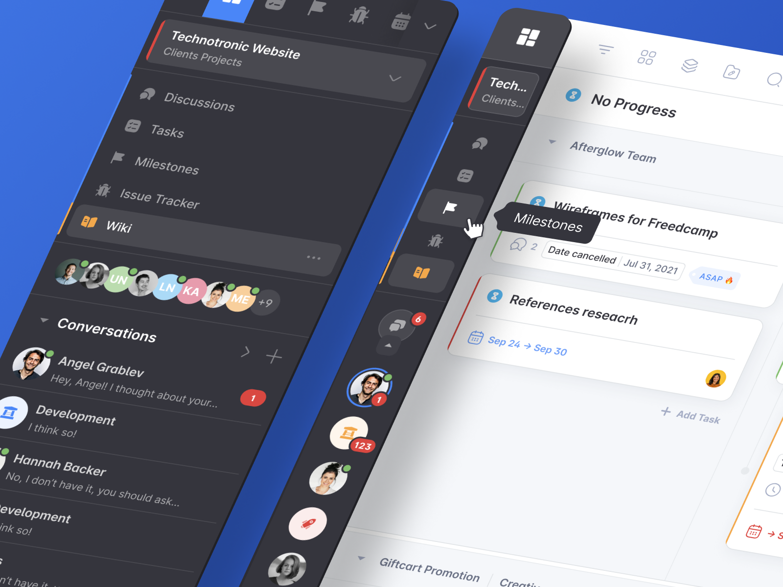 Freedcamp Project Management System by Afterglow on Dribbble