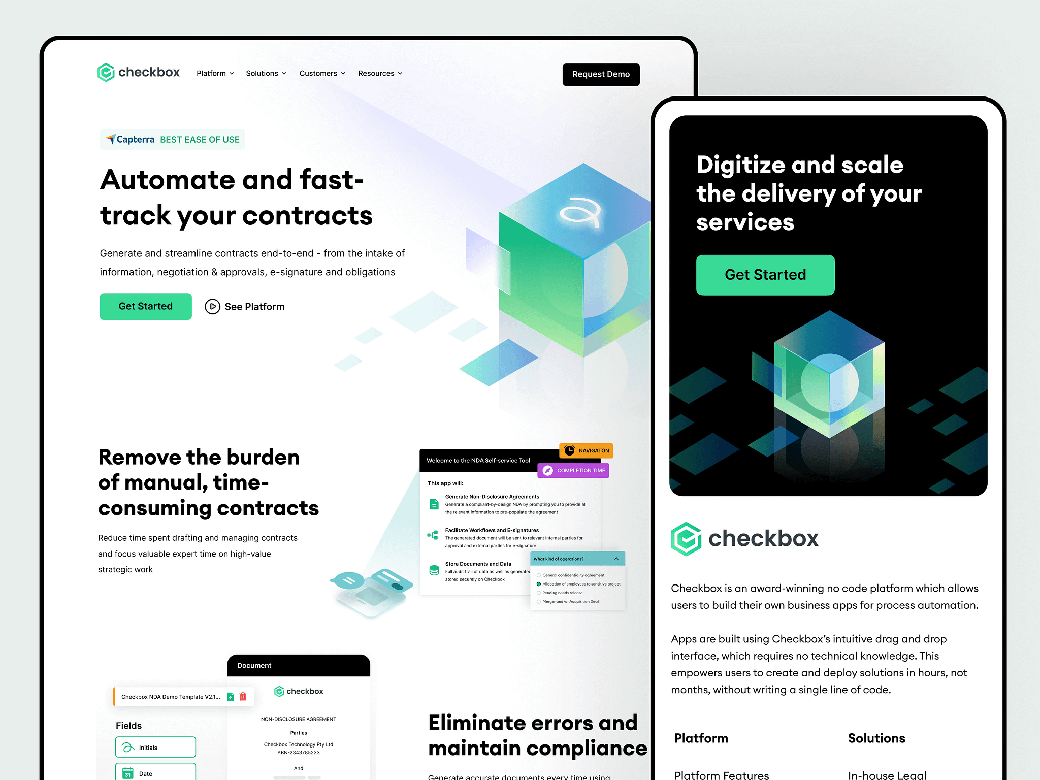 checkbox workflow SaaS website design by DesignUp Web for DesignUp on ...