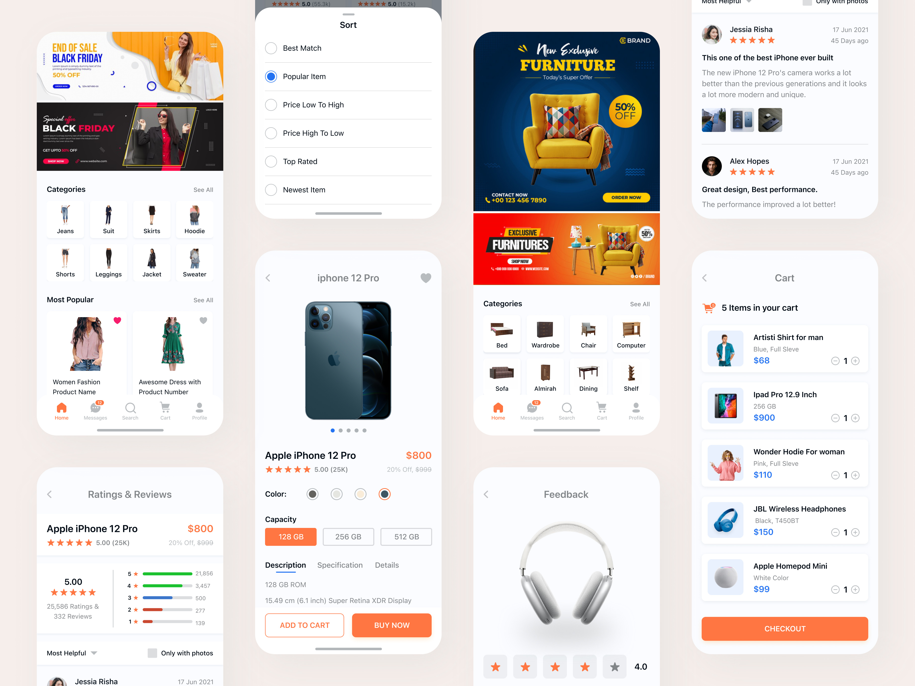 Shopping App Design by Rifat Sarkar on Dribbble