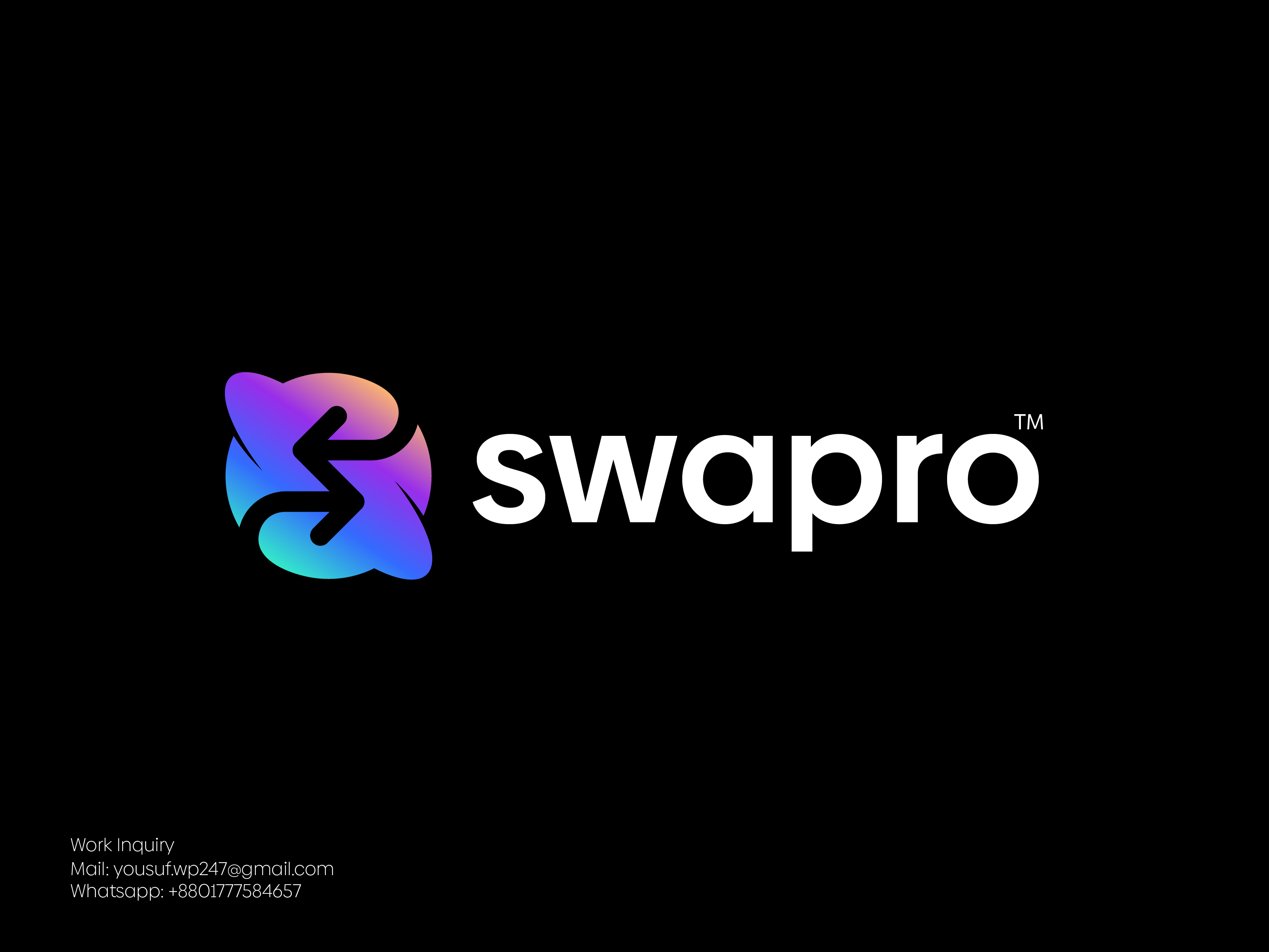 Swapro Logo Design | Modern Cryptocurrency Exchange Logomark by Sumon ...
