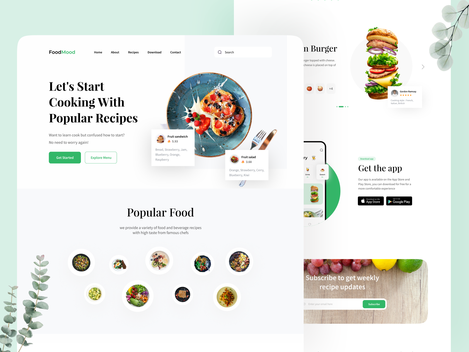 Food Cooking Inspiration Website 🍔 by Maulana Lutfi on Dribbble