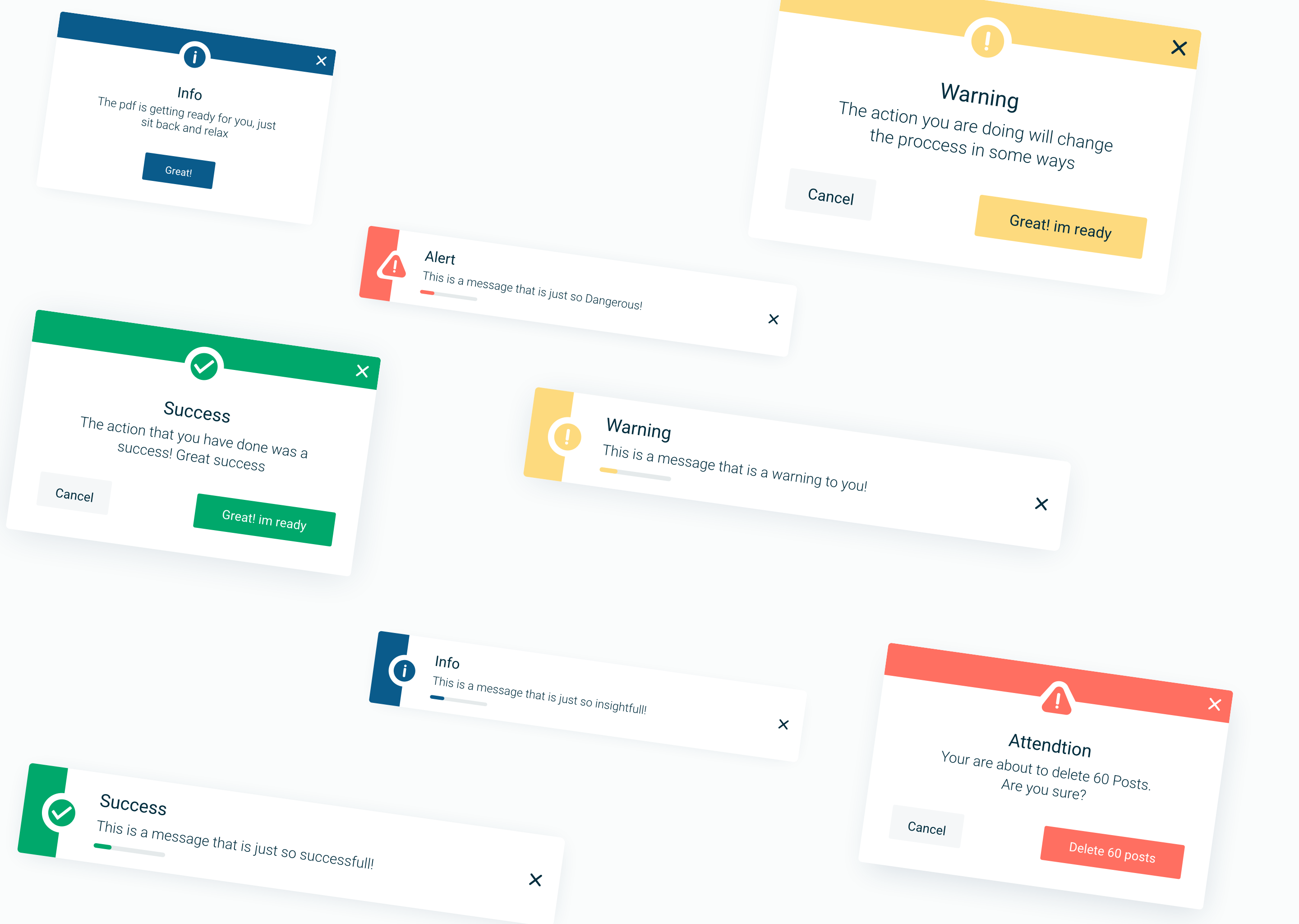 Alerts and toasts design concept by Baldur Arge on Dribbble