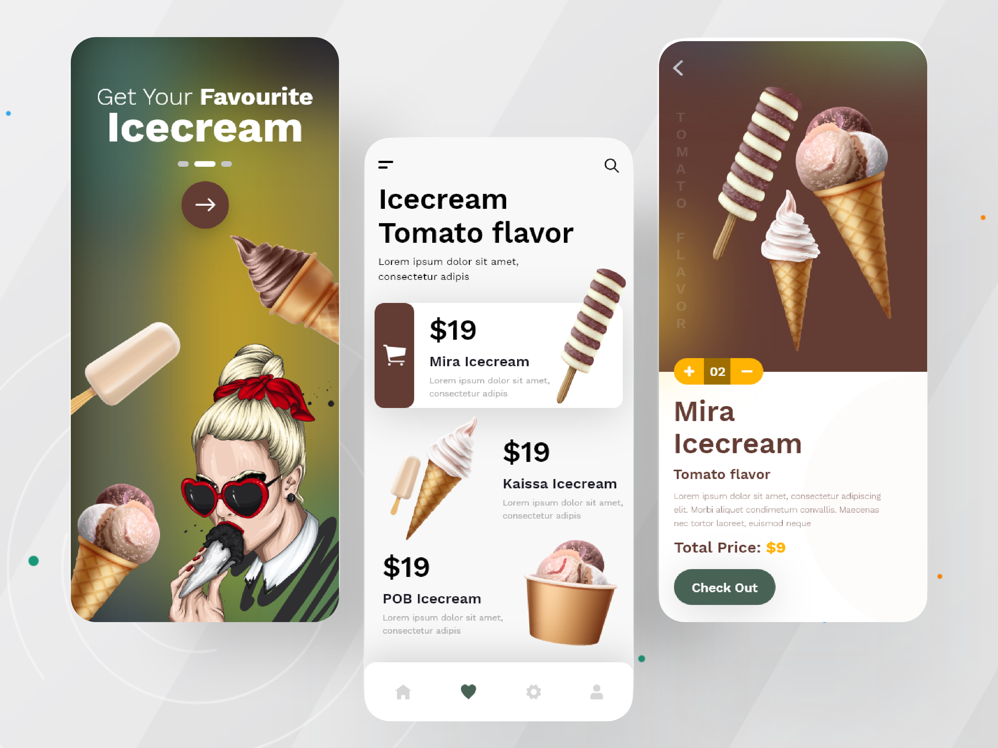Ice Cream Shop UI by CreativePeoples on Dribbble