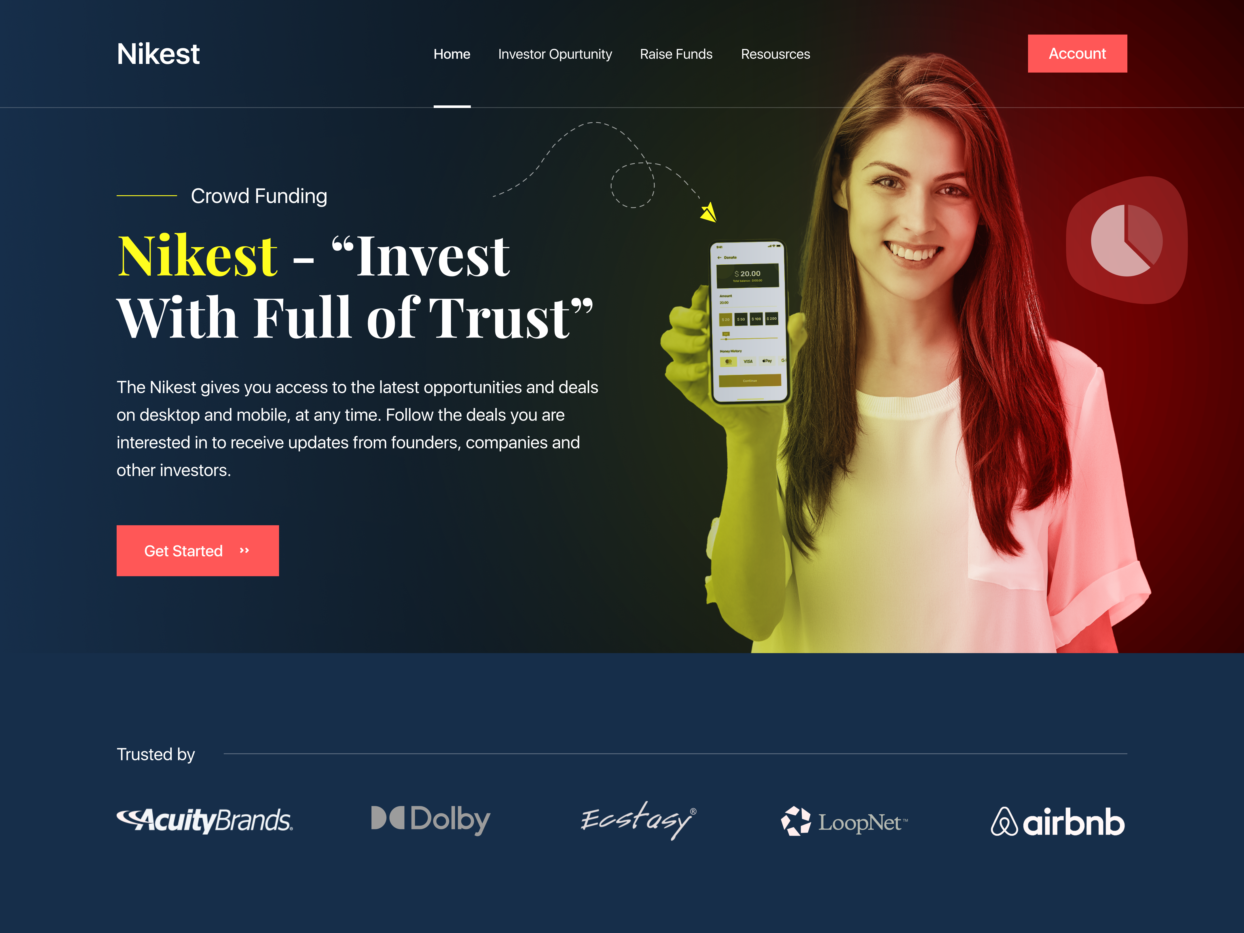 Crowd Funding Agency Website Landing Page by Mahmudul Hasan Manik for ...