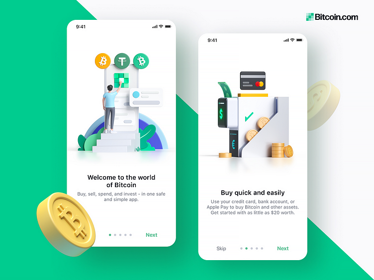 Bitcoin app onboarding by Vivivian for Vitality Studio on Dribbble