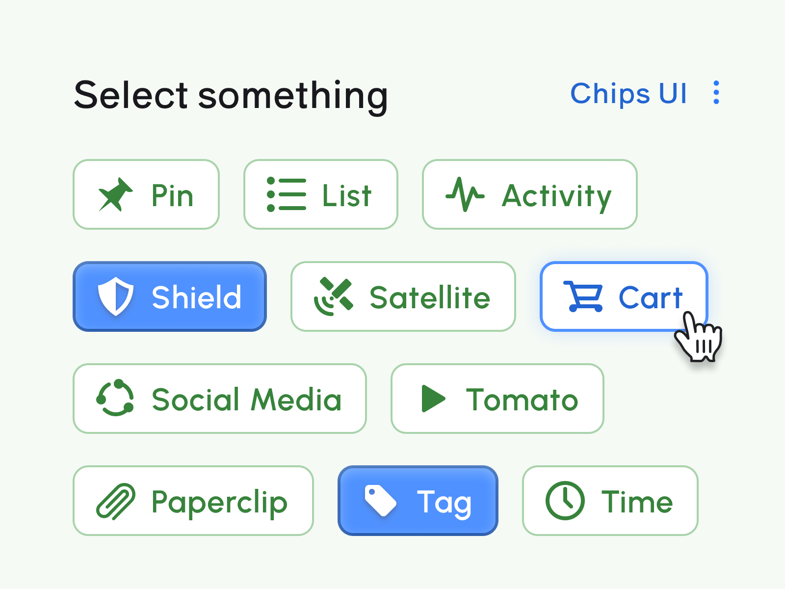 React chips widget UI design by Roman Kamushken for Setproduct on Dribbble