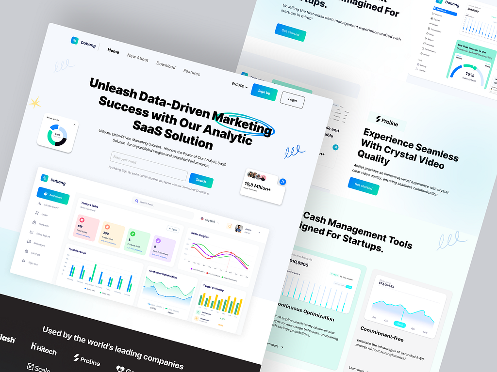 Dabang- data analytics Landing page Design by Jarviz Lab || UI/UX ...