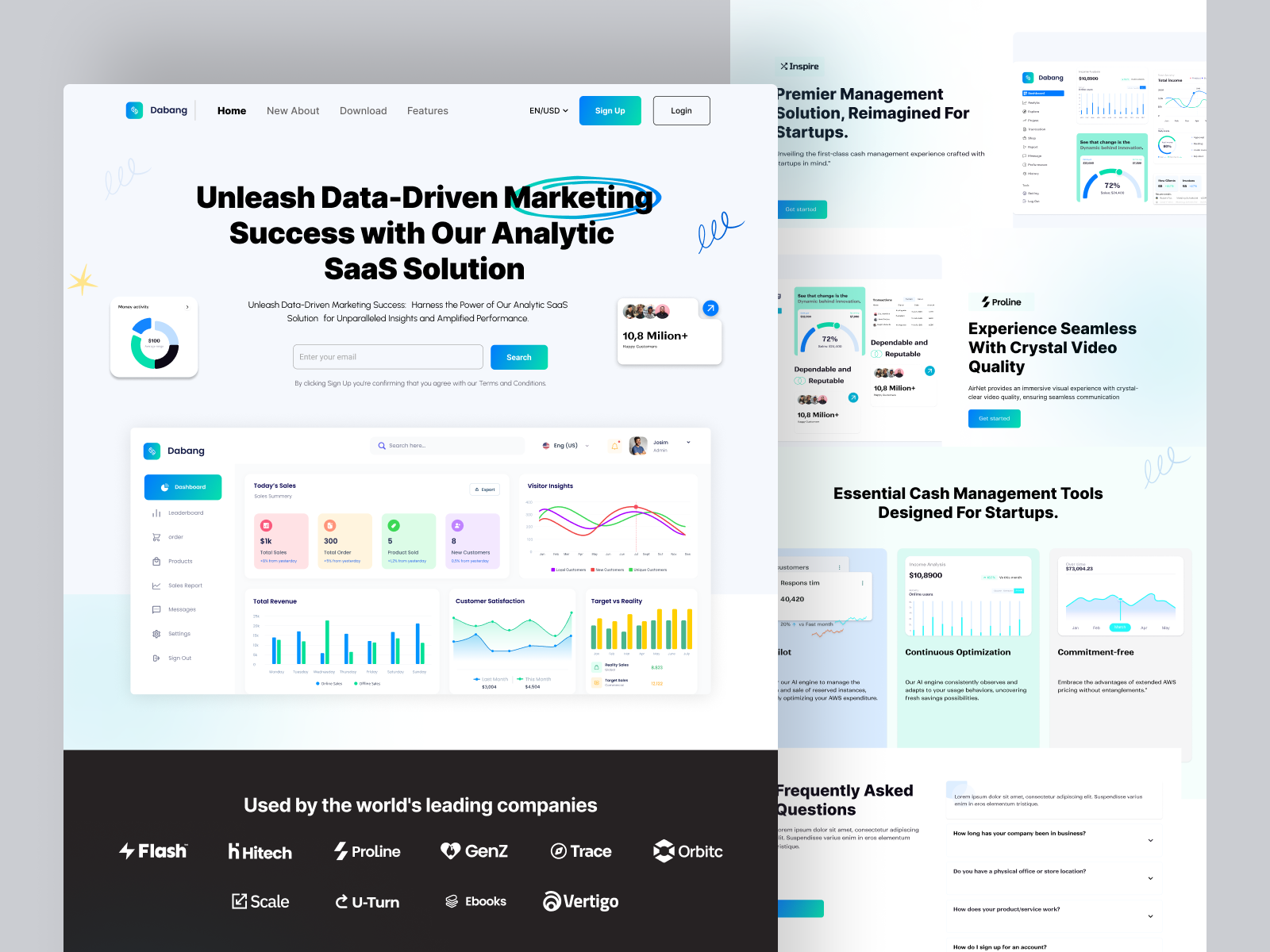 Dabang- data analytics Landing page Design by Jarviz Lab || UI/UX ...