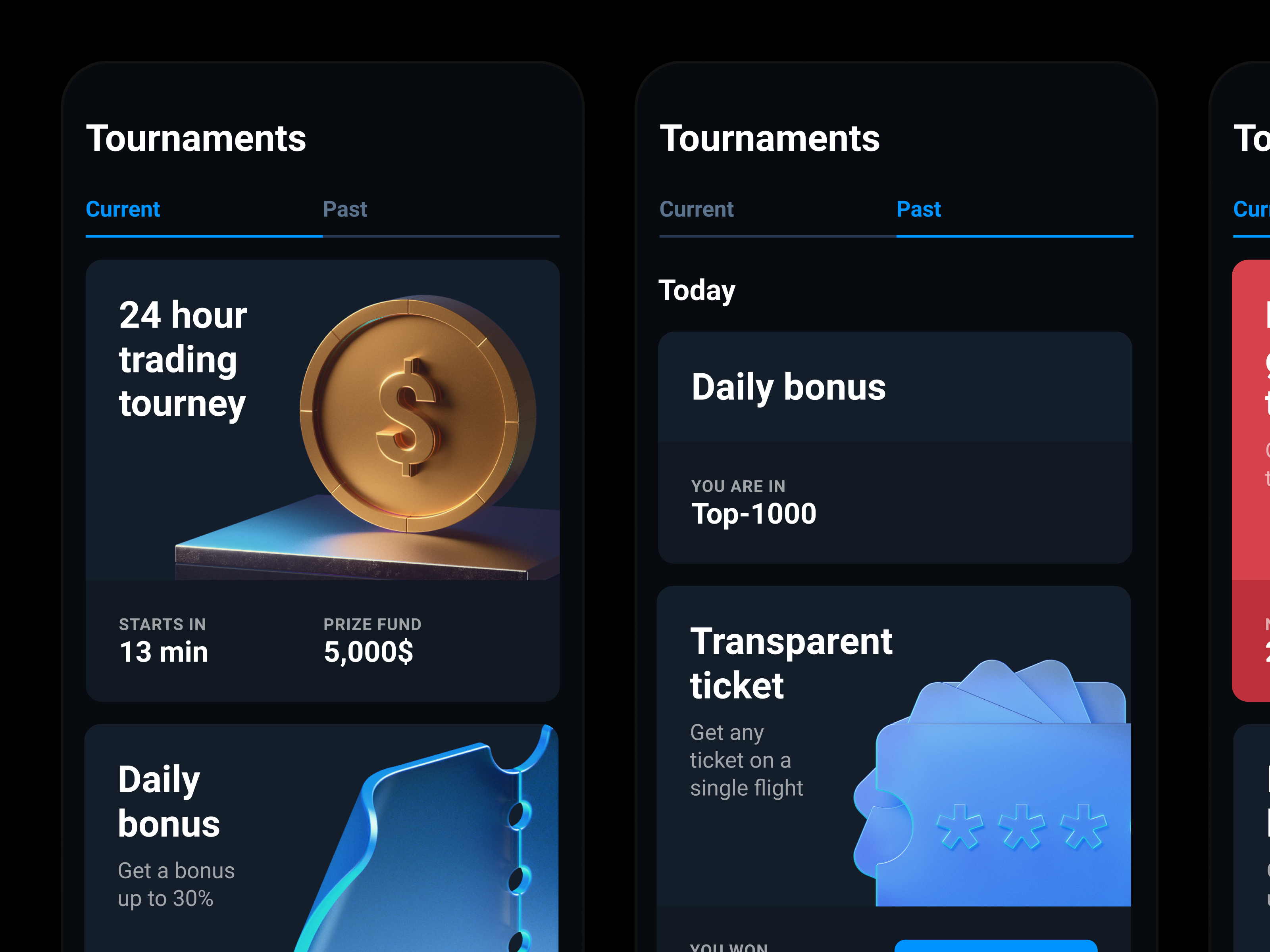 Trading tournament cards by Sergey Vakhnin for ~/.space307 on Dribbble