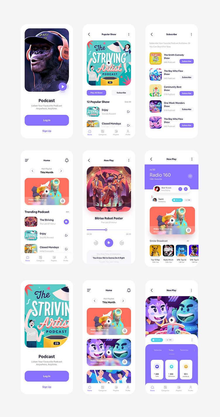 Podcast App Design by Uishark for Ui Sharks on Dribbble Podcast App Design by Uishark for Ui Sharks on Dribbble