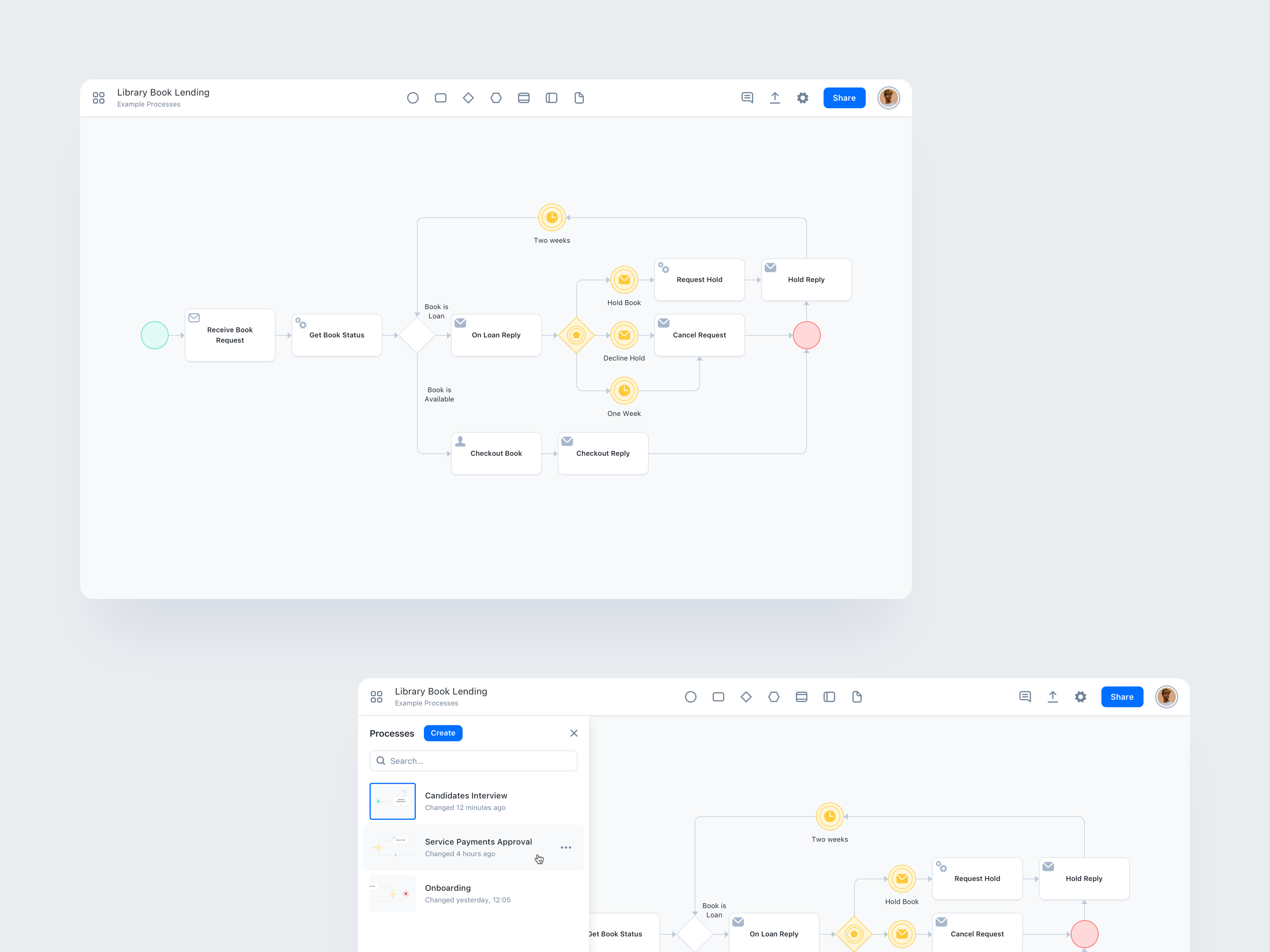 BPMN Editor UI by Franta Toman on Dribbble