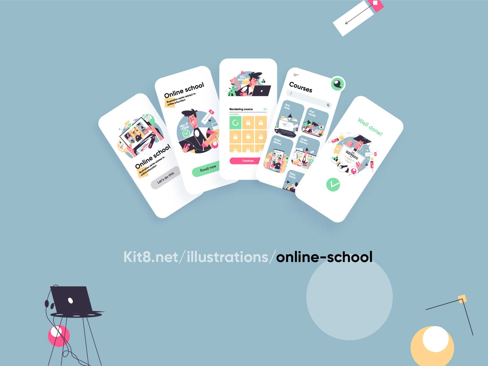 Online School illustration series - Update by Anton Fritsler for Kit8 ...