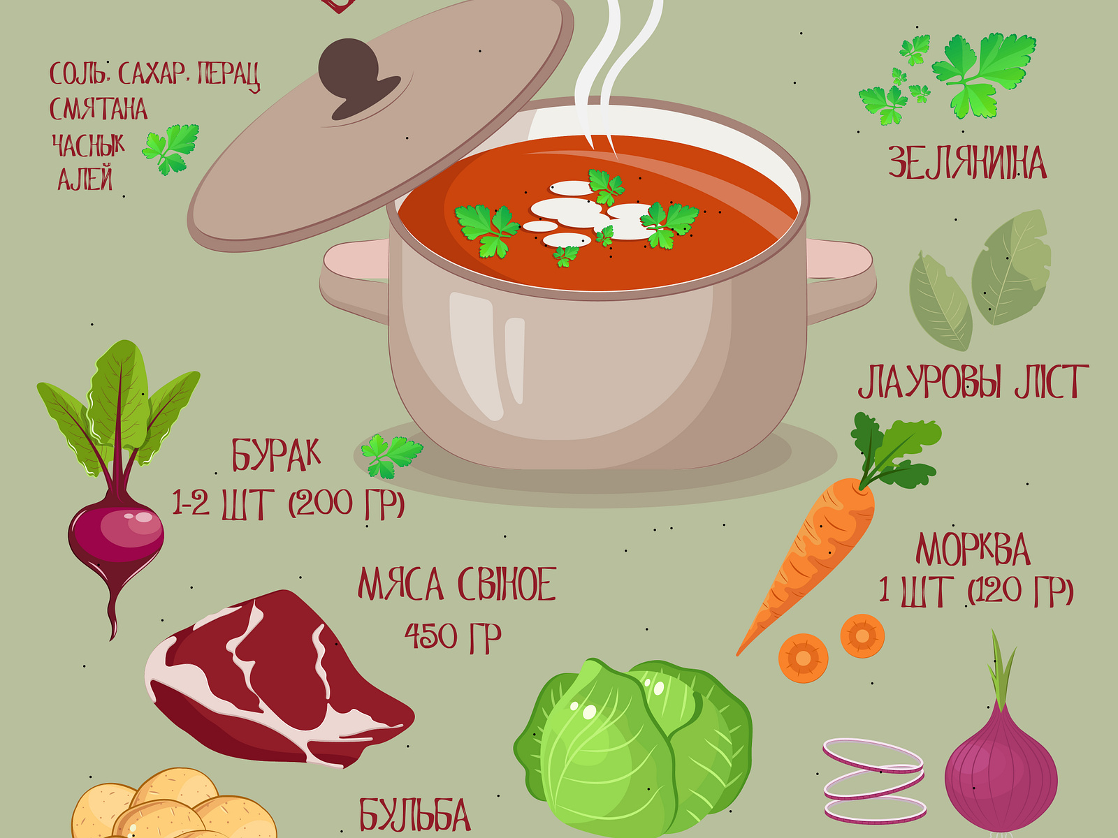 Tasty borscht by Moon_Lia on Dribbble