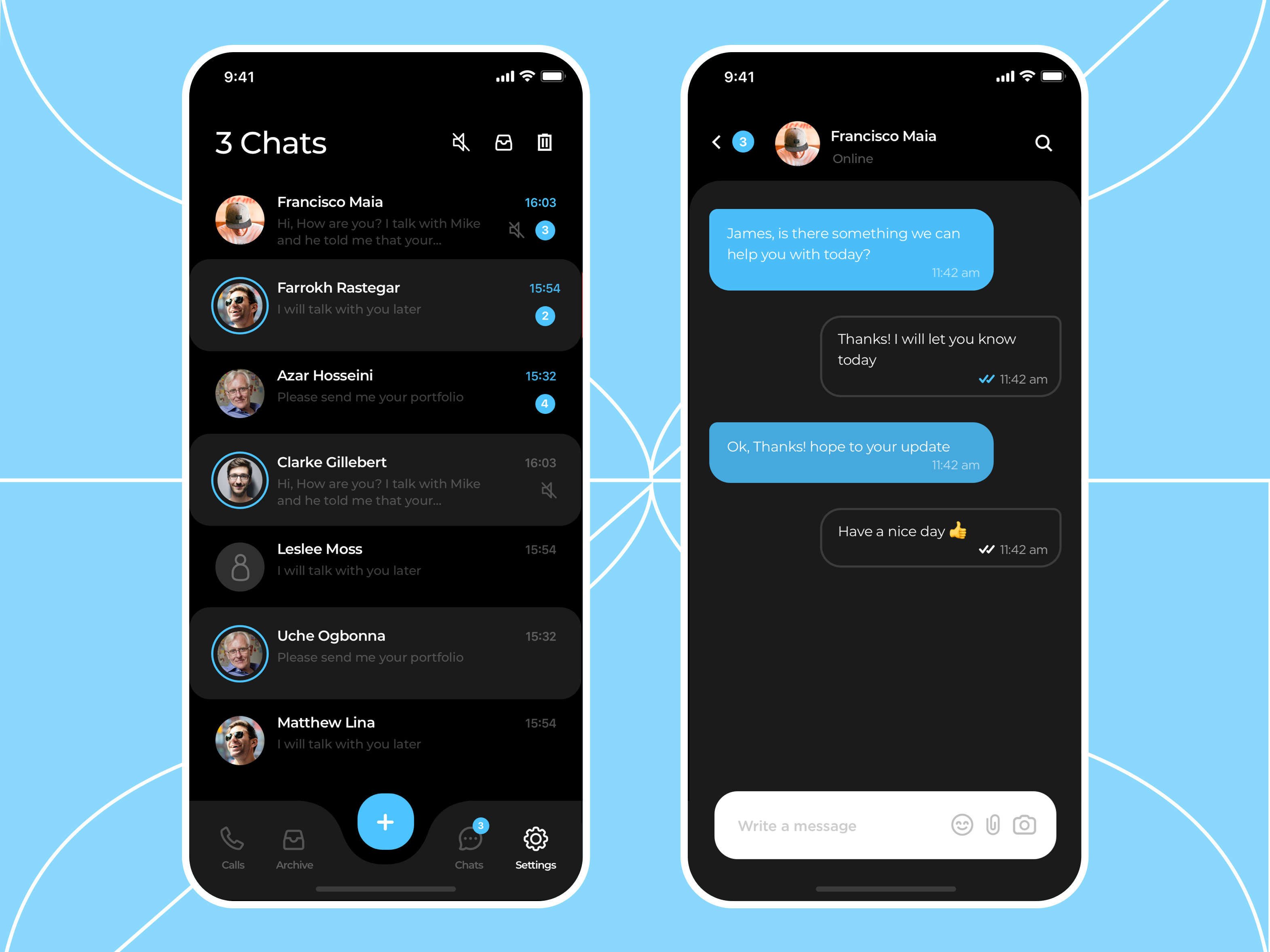 Chat app design - UI/UX by AmazingUI on Dribbble