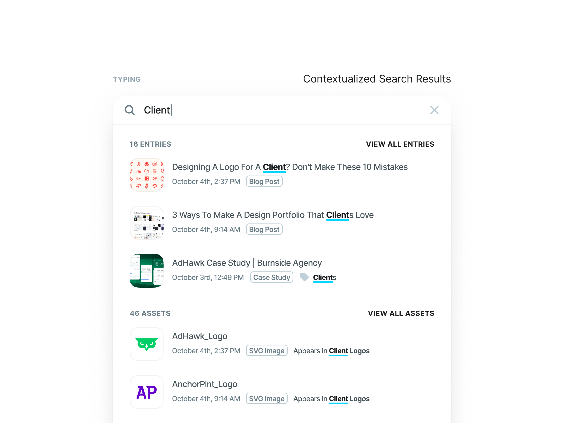 Contentstack CMS Design System - Contextualized Search by Max Burnside ...