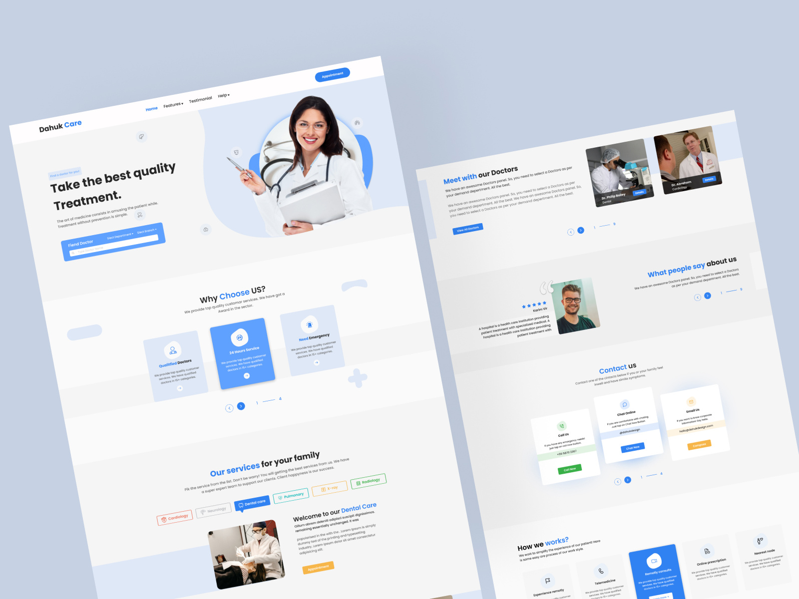 Medical web design, Clinic Website Design by Maksudur Rahman on Dribbble