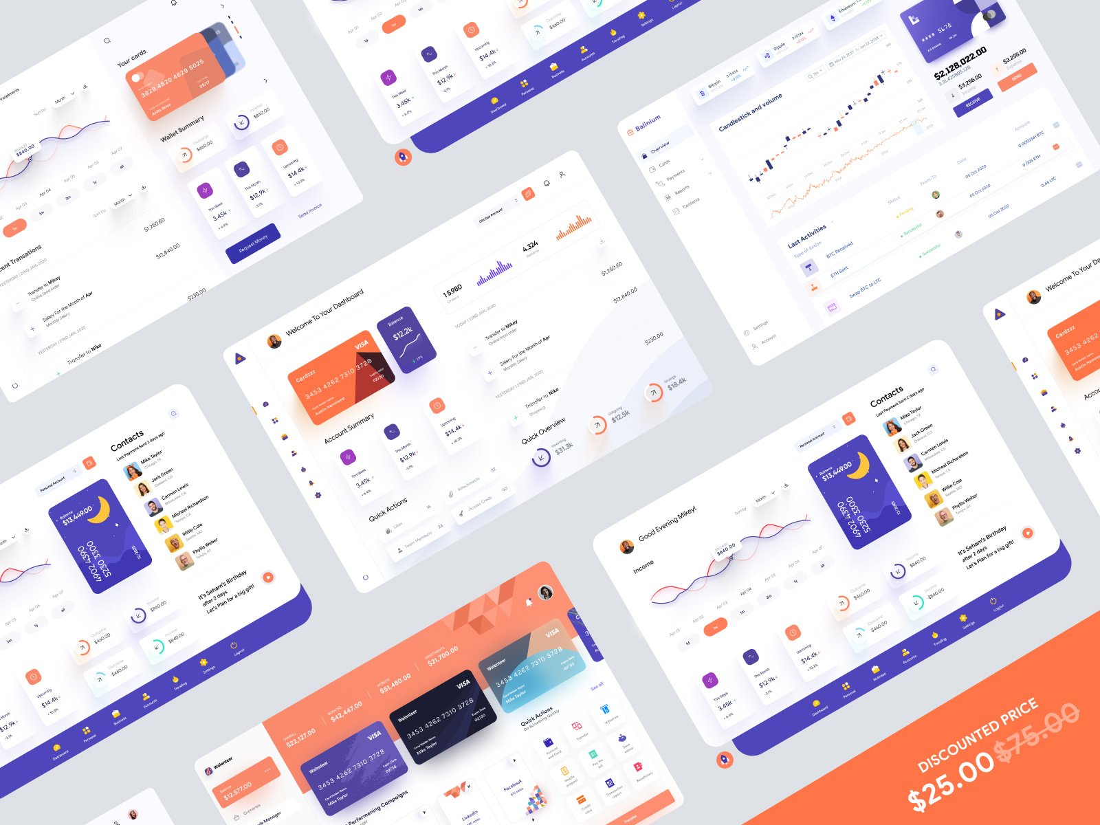 FInance App Dashboard UI Template by Mike Taylor on Dribbble