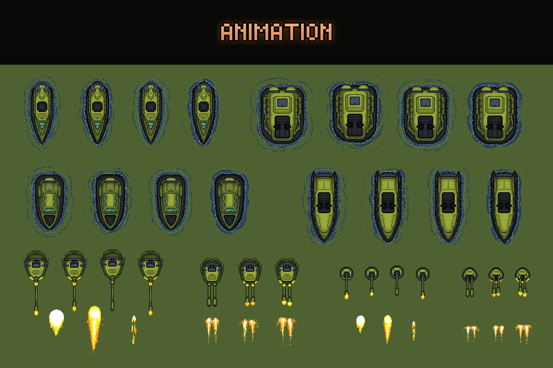 Free Top Down Military Boats Pixel Art by 2D Game Assets on Dribbble