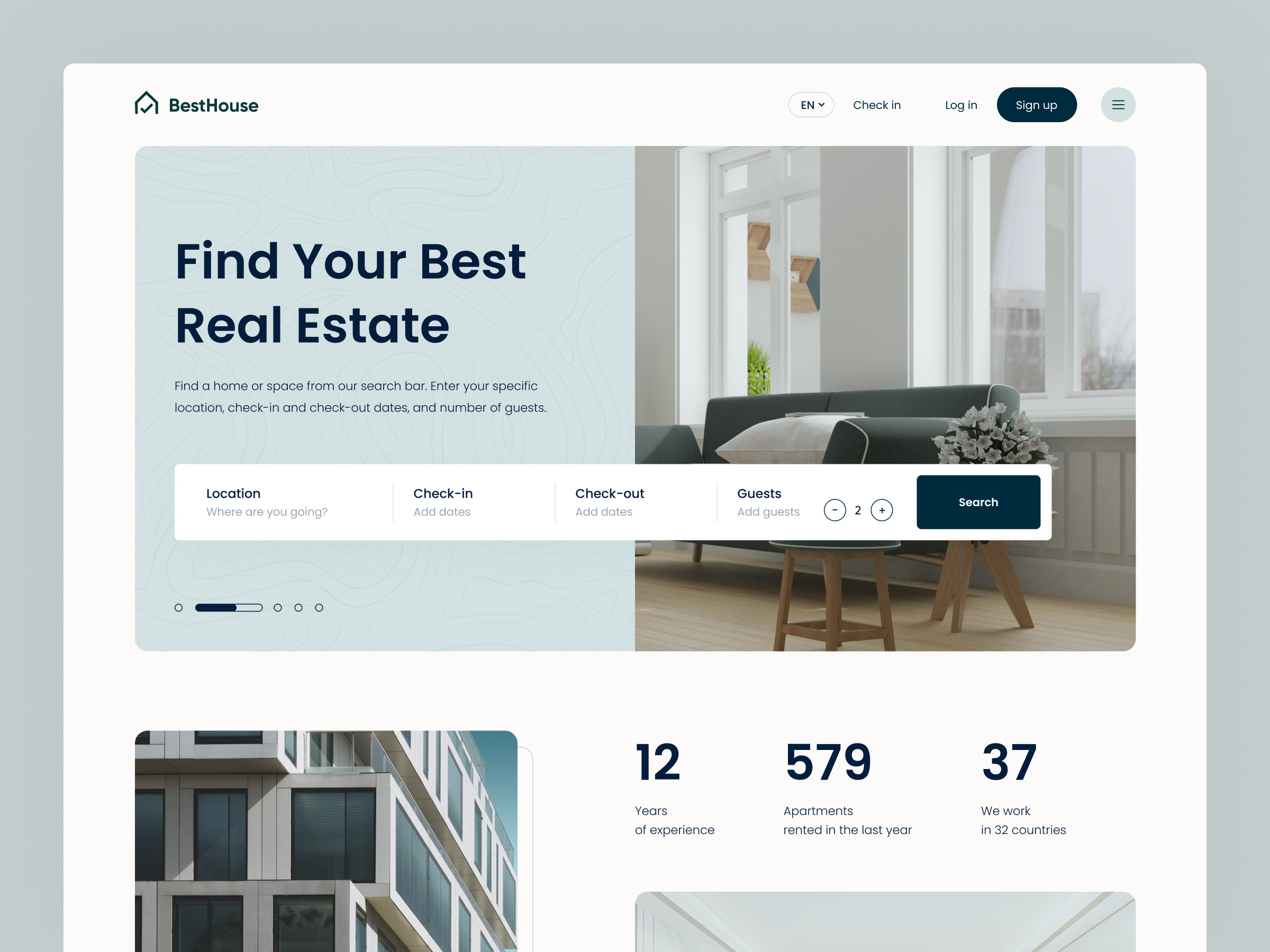 Real Estate Landing Page by Serhii Antoniuk for kreyda on Dribbble