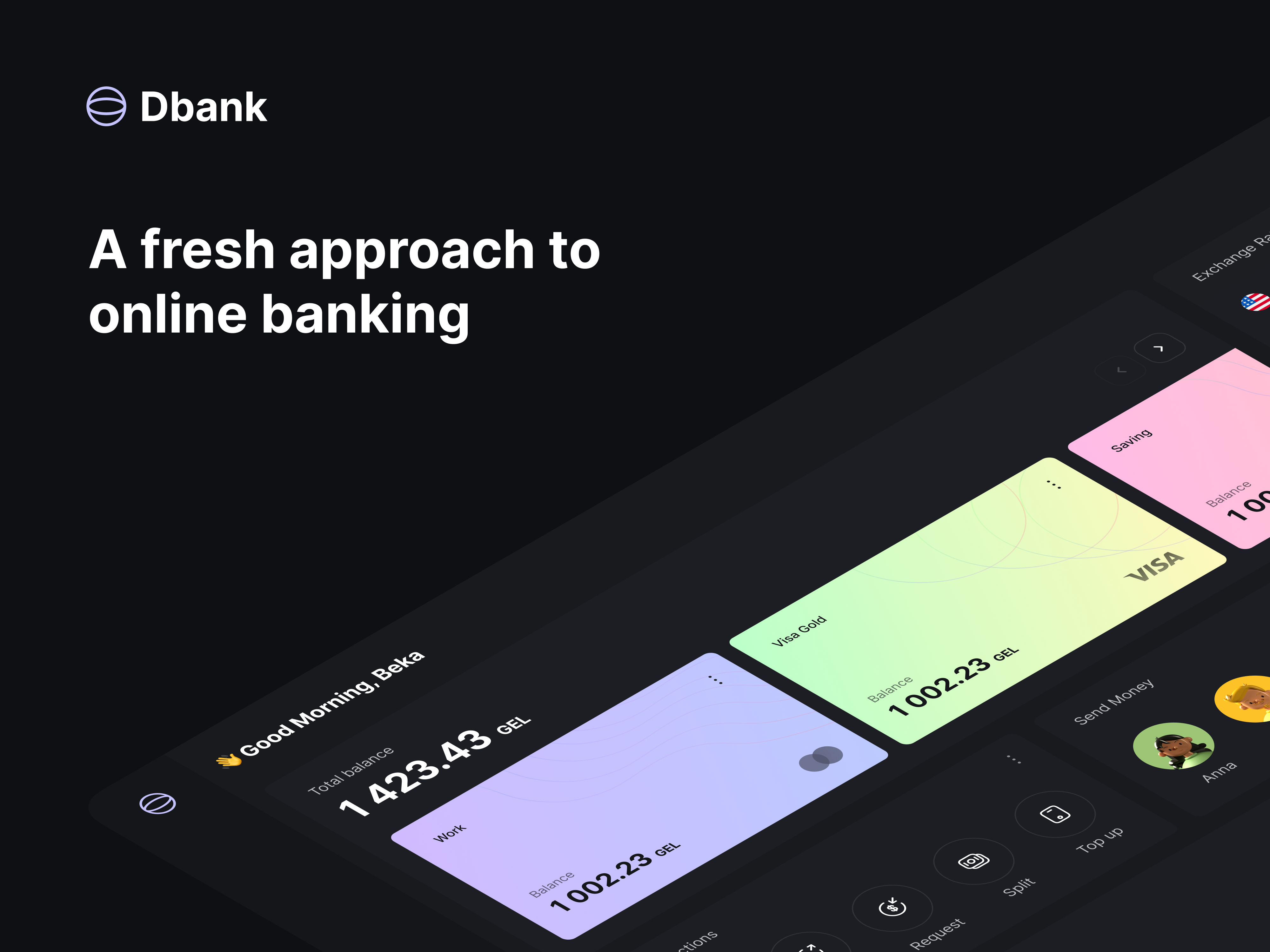 Dbank - Fresh approach to online banking by Beka Tsintsadze on Dribbble