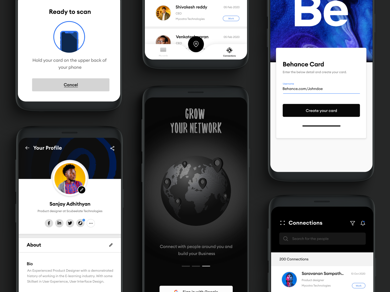 Scube App - The Smart Business Card by sanjay adhithyan on Dribbble